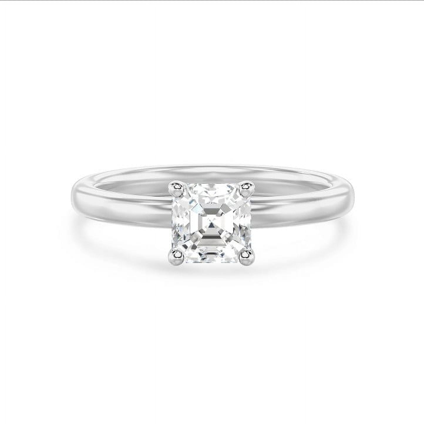 Alor Jewelry 1.7 Ct Diamond Engagement Ring - Asscher Cut Moissanite Ring for Women - 14K White ...