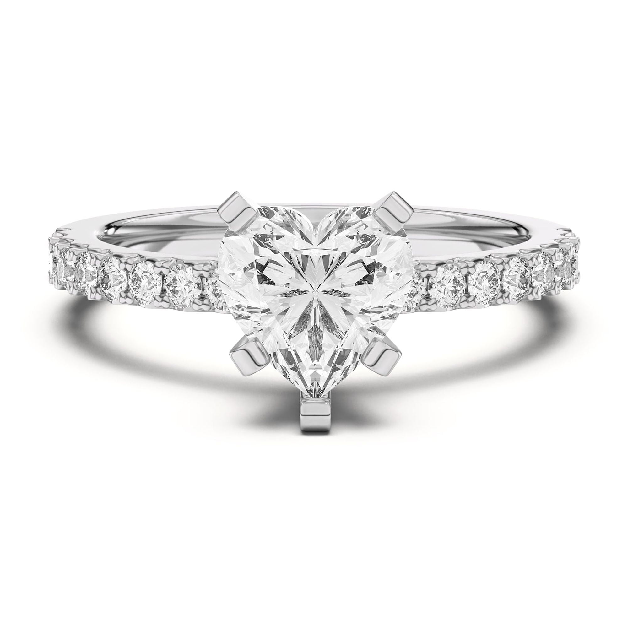 Alor Jewelry 1.7 Ct Heart Cut Moissanite Ring for Her - Solitaire ...