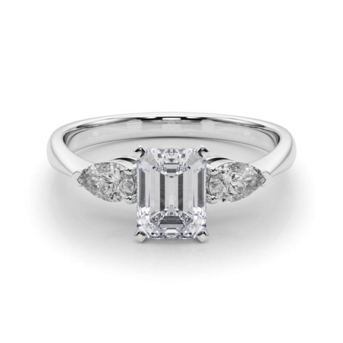 Alor Jewelry 1.8 Ct Emerald Cut Prong Set Three Stone Ring - Moissanite ...
