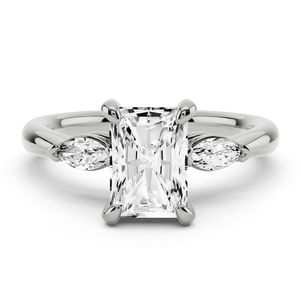 Alor Jewelry 1.8 Ct Radiant Cut Engagement Solitaire with Accent ...