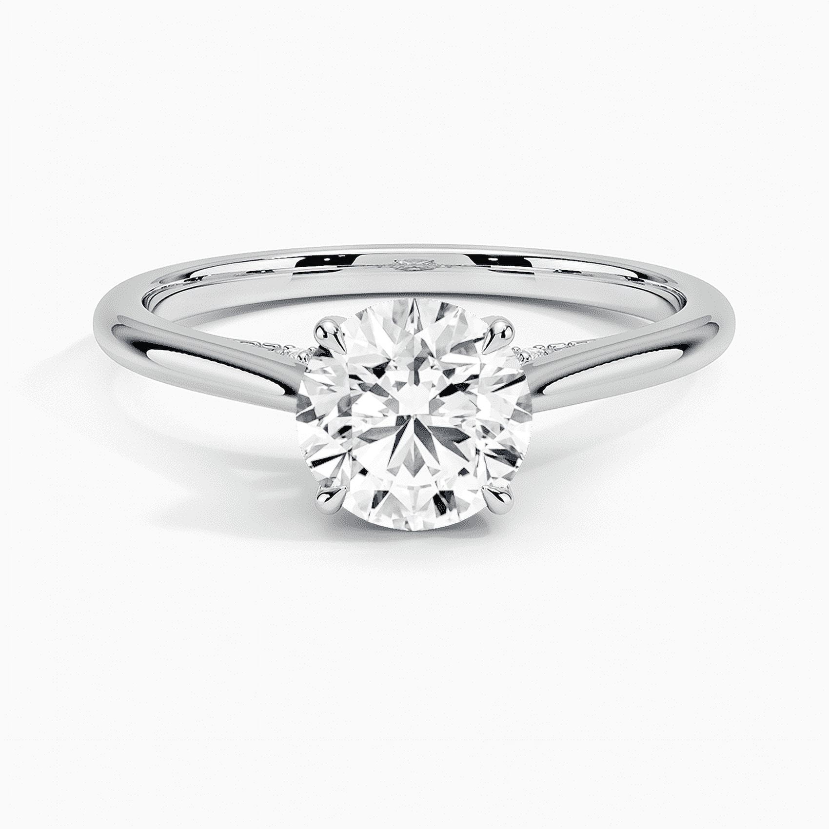 Alor Jewelry 1.8 Ct Round Cut Moissanite Engagement Ring - 14K White ...