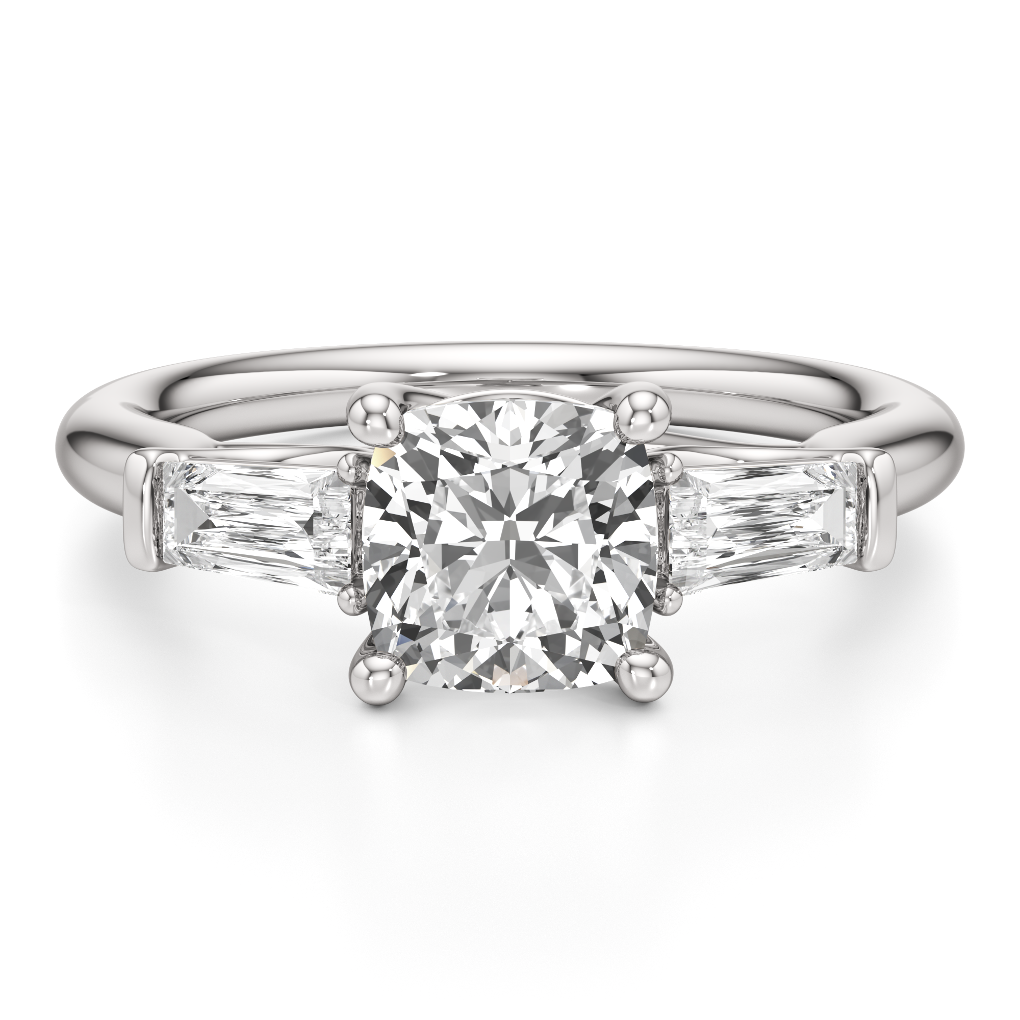 Alor Jewelry 14K White Gold Plated 1.9 Ct Cushion Cut Diamond Ring ...