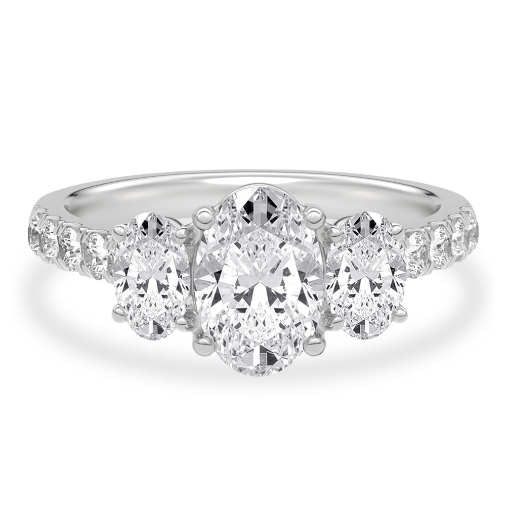 Alor Jewelry 14K White Gold Plated 2 Ct Oval Cut Engagement Solitaire ...