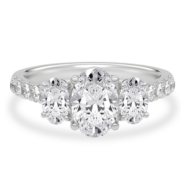 Alor Jewelry 14K White Gold Plated 2 Ct Oval Cut Engagement Solitaire ...