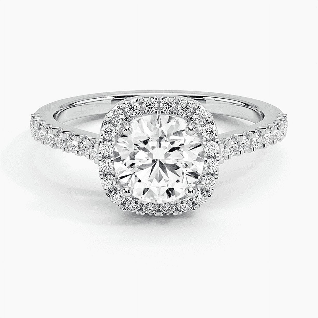 Alor Jewelry 14K White Gold Plated 2 Ct Round Cut Moissanite Wedding ...