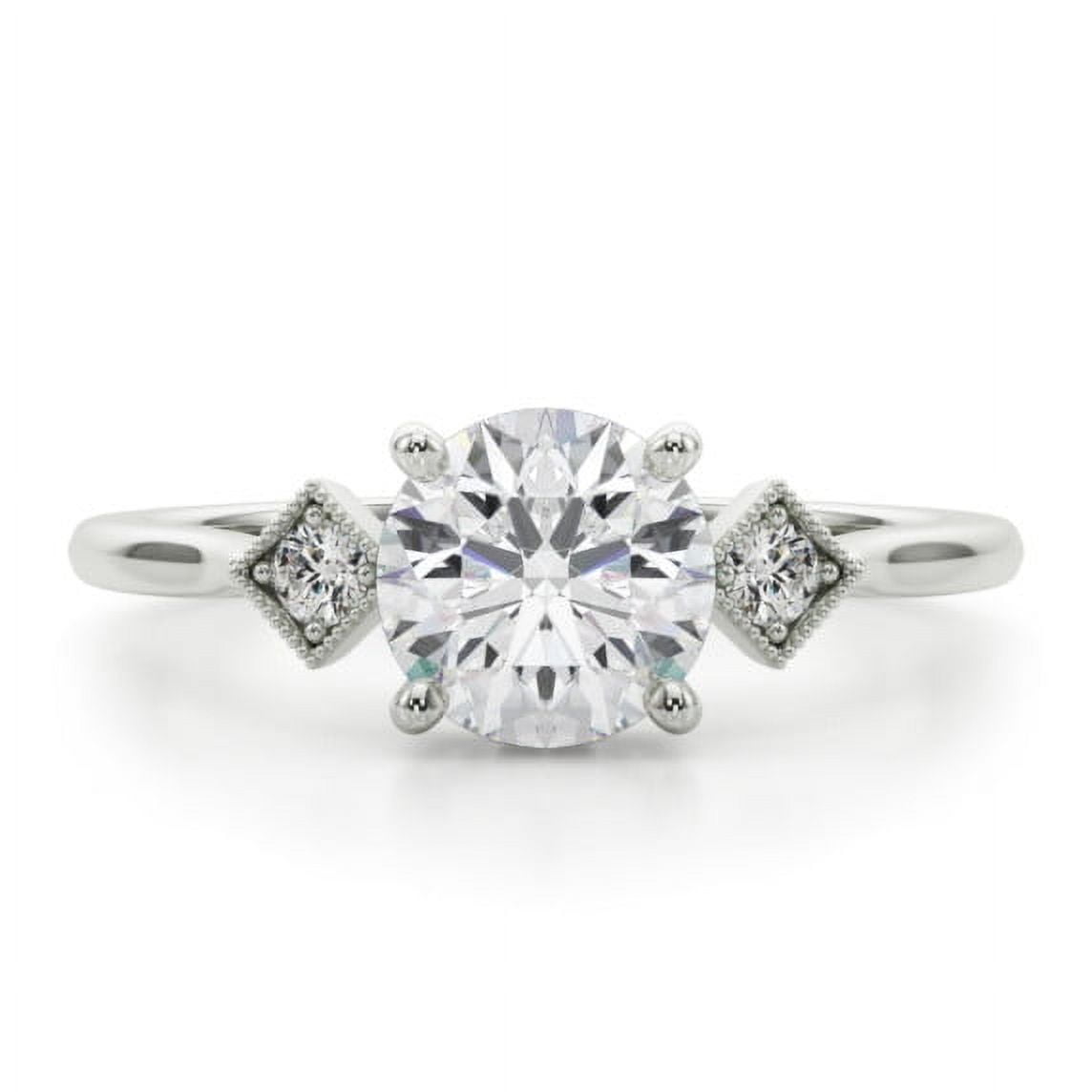 Alor Jewelry 14K White Gold Plated Ring - 1.9 Ct Round Three Stone ...