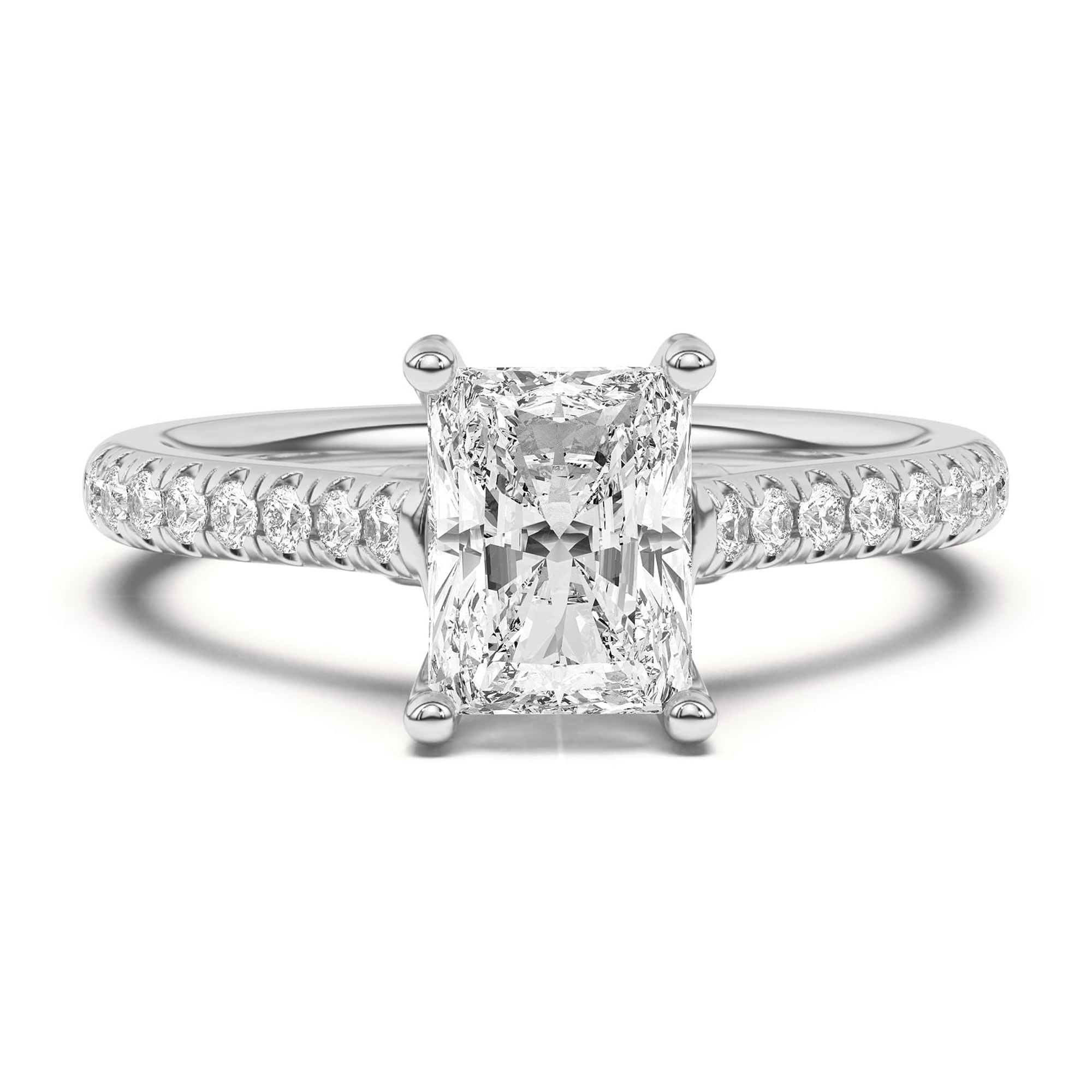 Alor Jewelry 14K White Gold Plated Wedding Ring - Radiant Cut ...