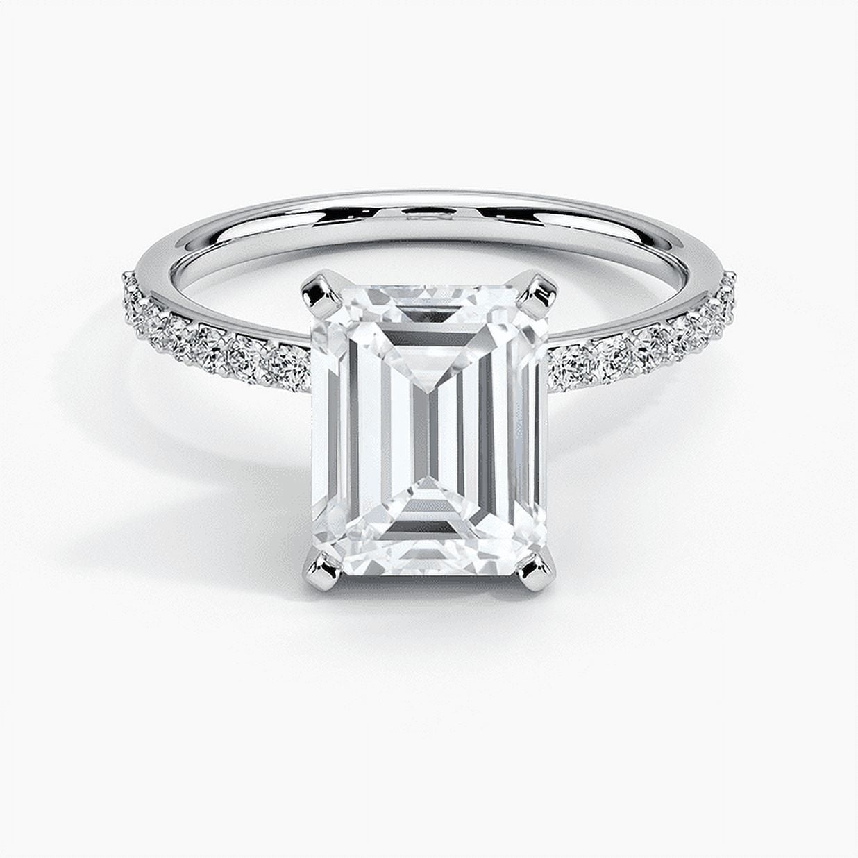 Alor Jewelry 14K White Gold Plated Wedding Rings - 1.9 Ct Emerald Cut ...