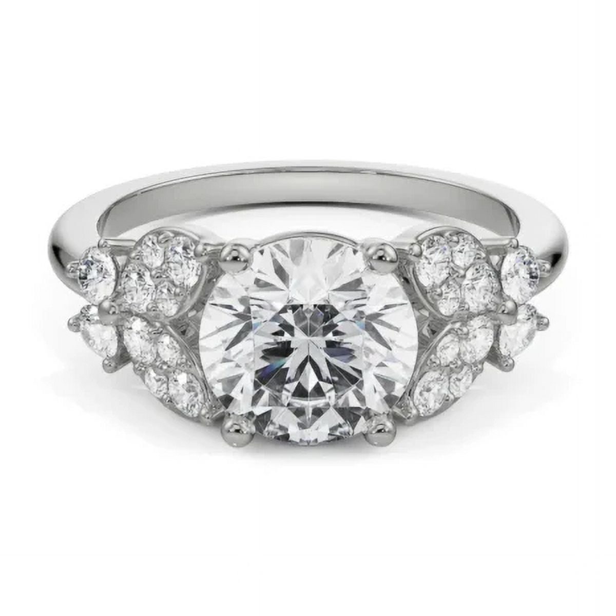 Alor Jewelry 2.2 Ct Round Cut Moissanite Engagement Ring - 14K White ...