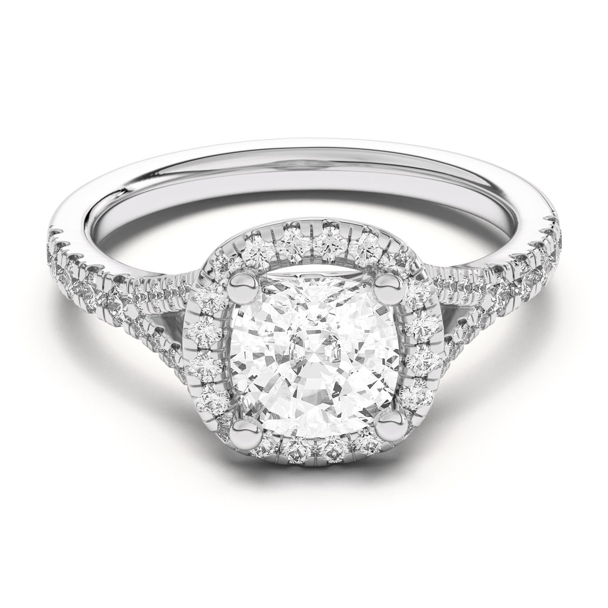 Alor Jewelry 2 Ct Cushion Cut Moissanite Solitaire Ring - 14K White ...