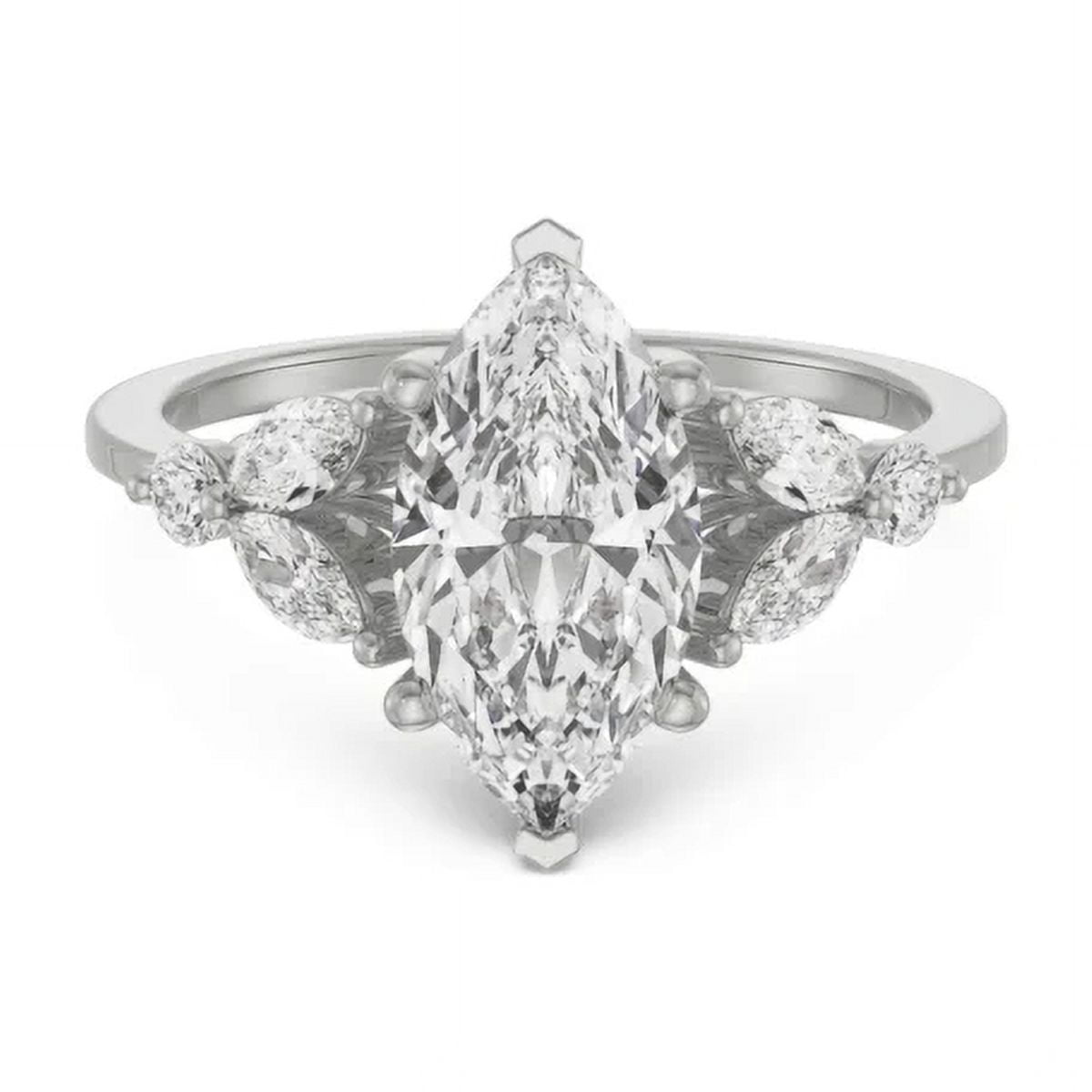 Alor Jewelry 2 Ct Moissanite Engagement Ring - 14K White Gold Plated ...