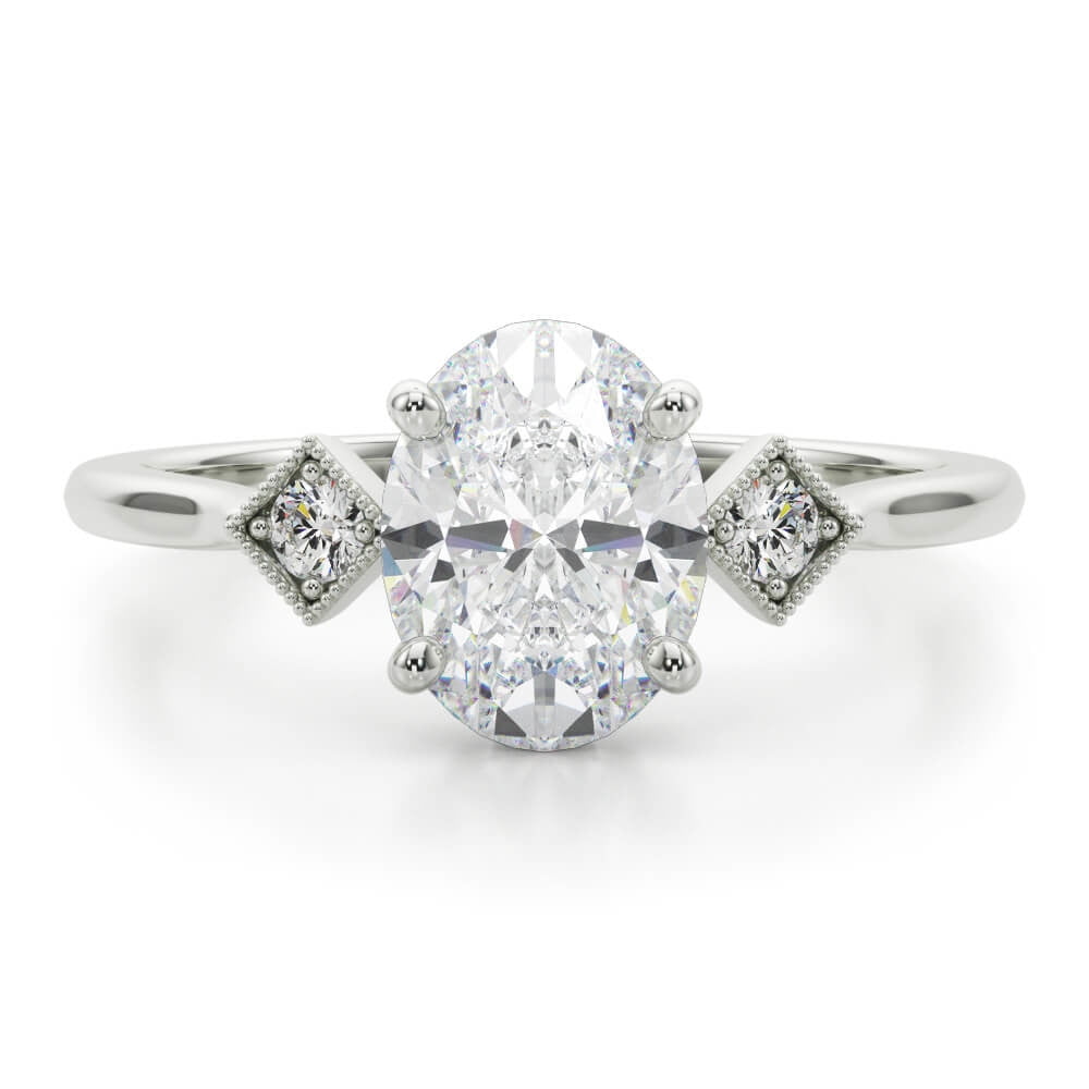 Alor Jewelry 2 Ct Oval Cut Moissanite Ring - Elegant Three Stone Prong ...
