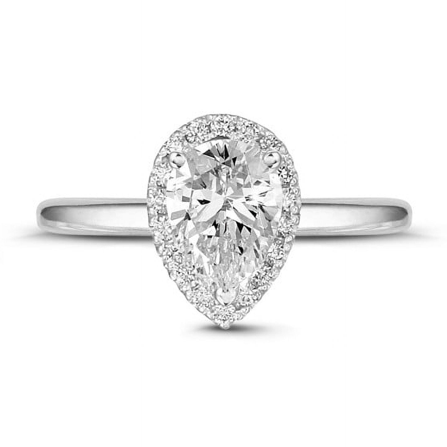 Alor Jewelry 2 Ct Pear Cut Moissanite Ring - Elegant 14K White Gold ...