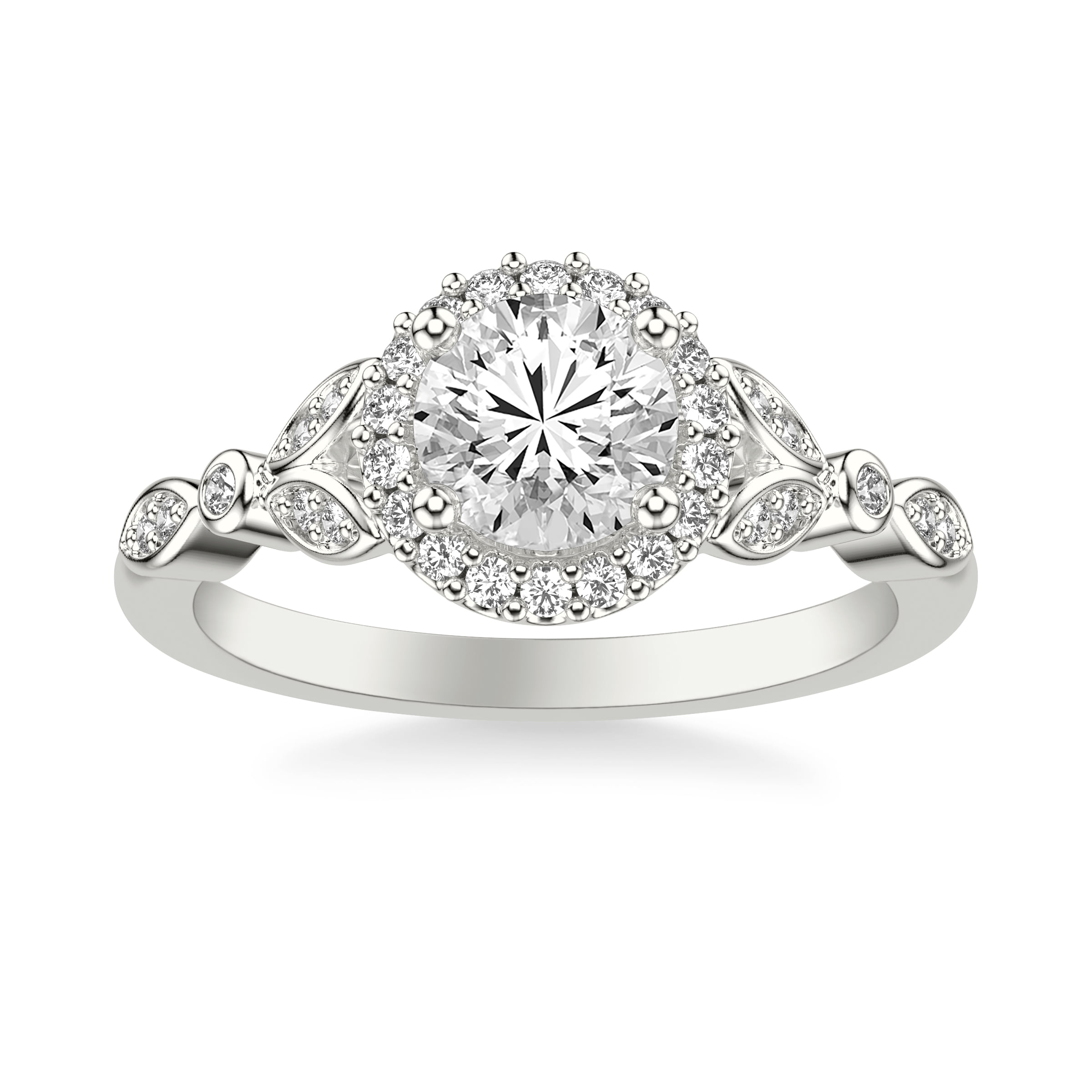 Alor Jewelry 2 Ct Round Cut Engagement Solitaire Ring - Halo Design ...