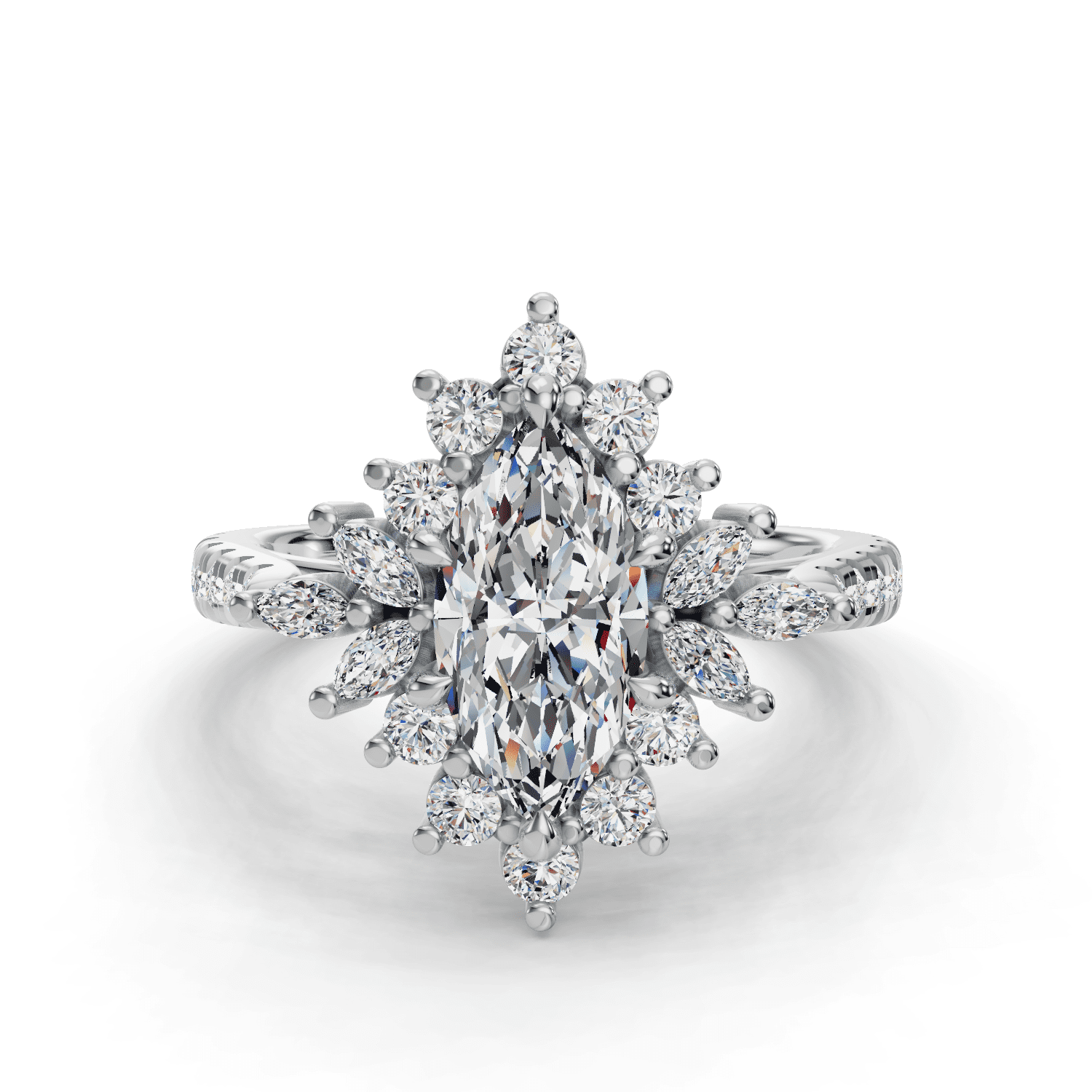 Alor Jewelry Anniversary Marquise Cut Diamond Ring - 1.5 Ct Moissanite ...