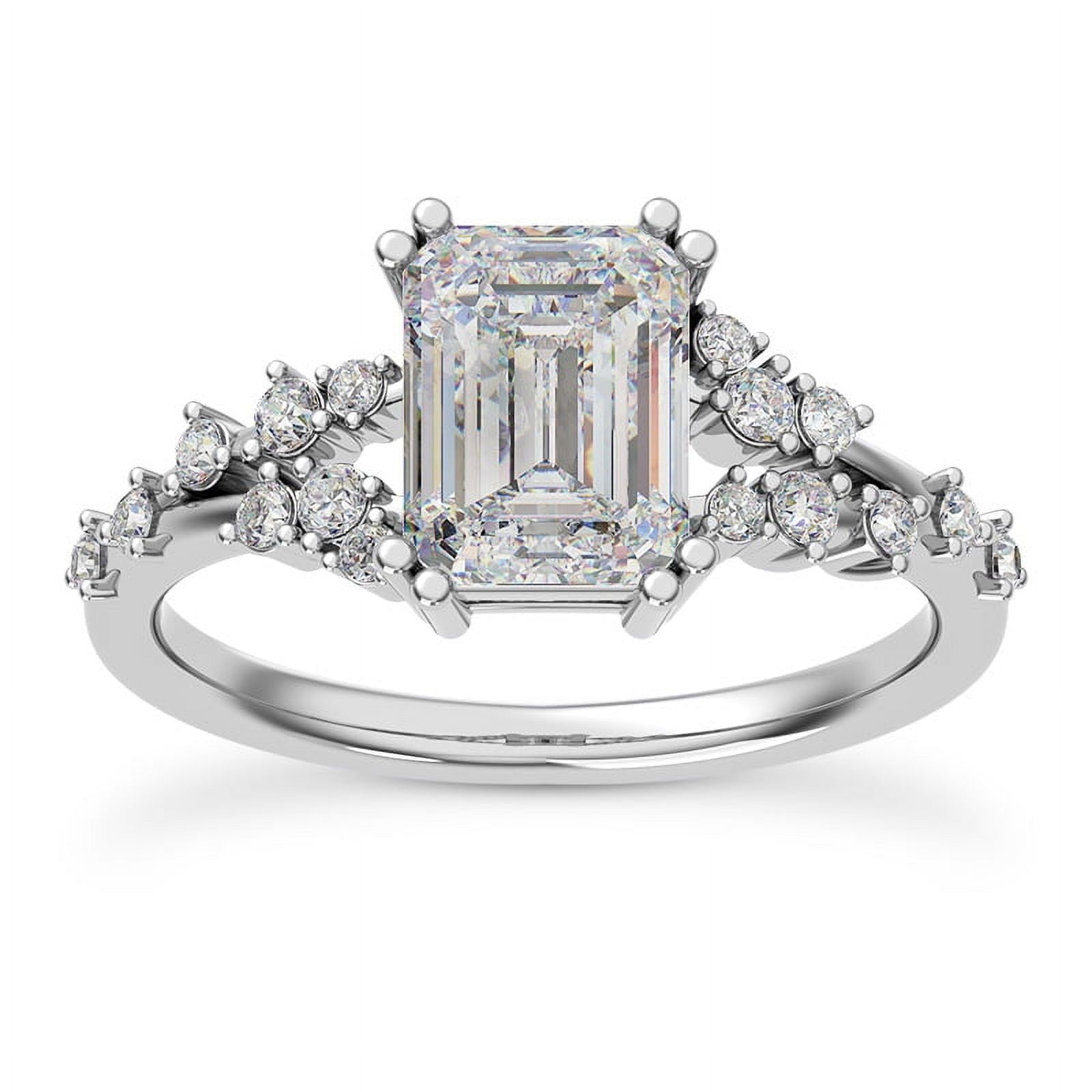 Alor Jewelry Emerald Cut Solitaire Diamond Ring - 2 Ct Moissanite with ...