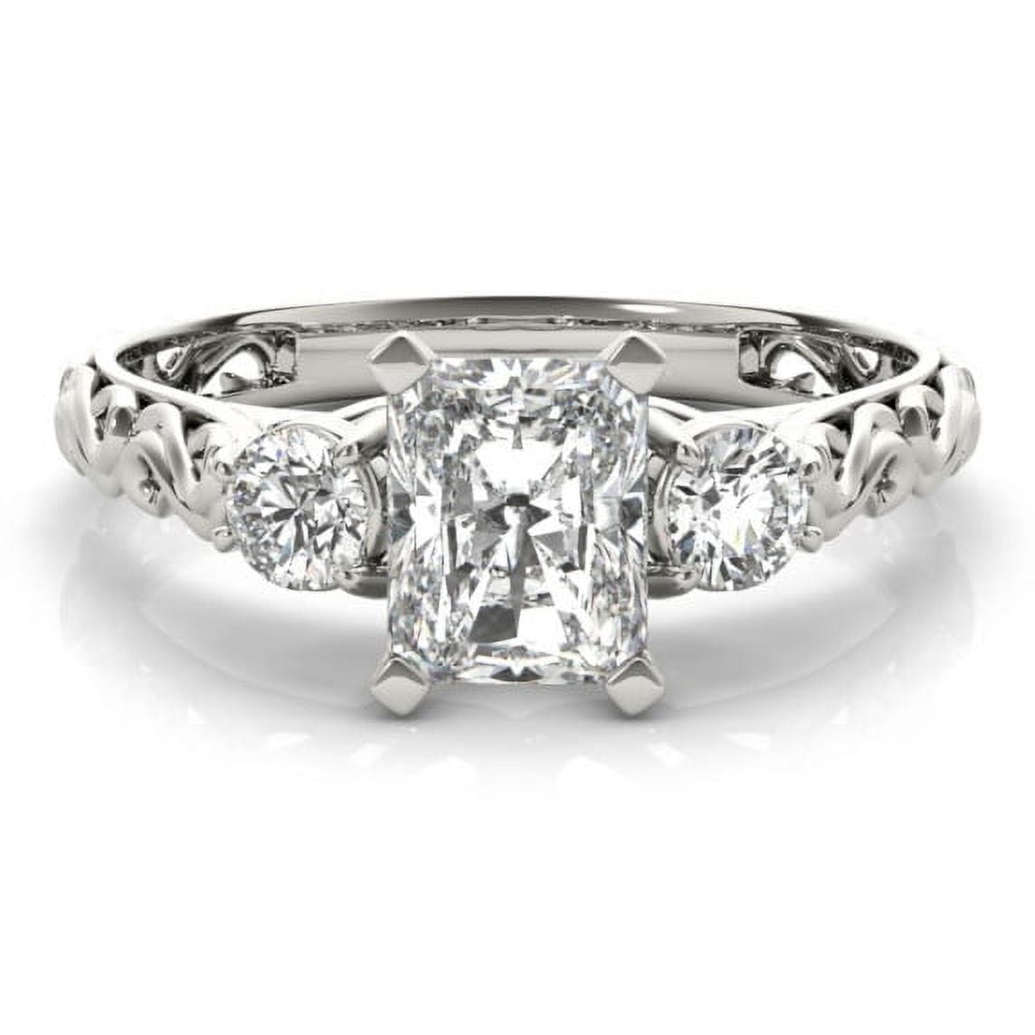 Alor Jewelry Moissanite 2 Ct Radiant Cut Diamond Ring - 14K White Gold ...