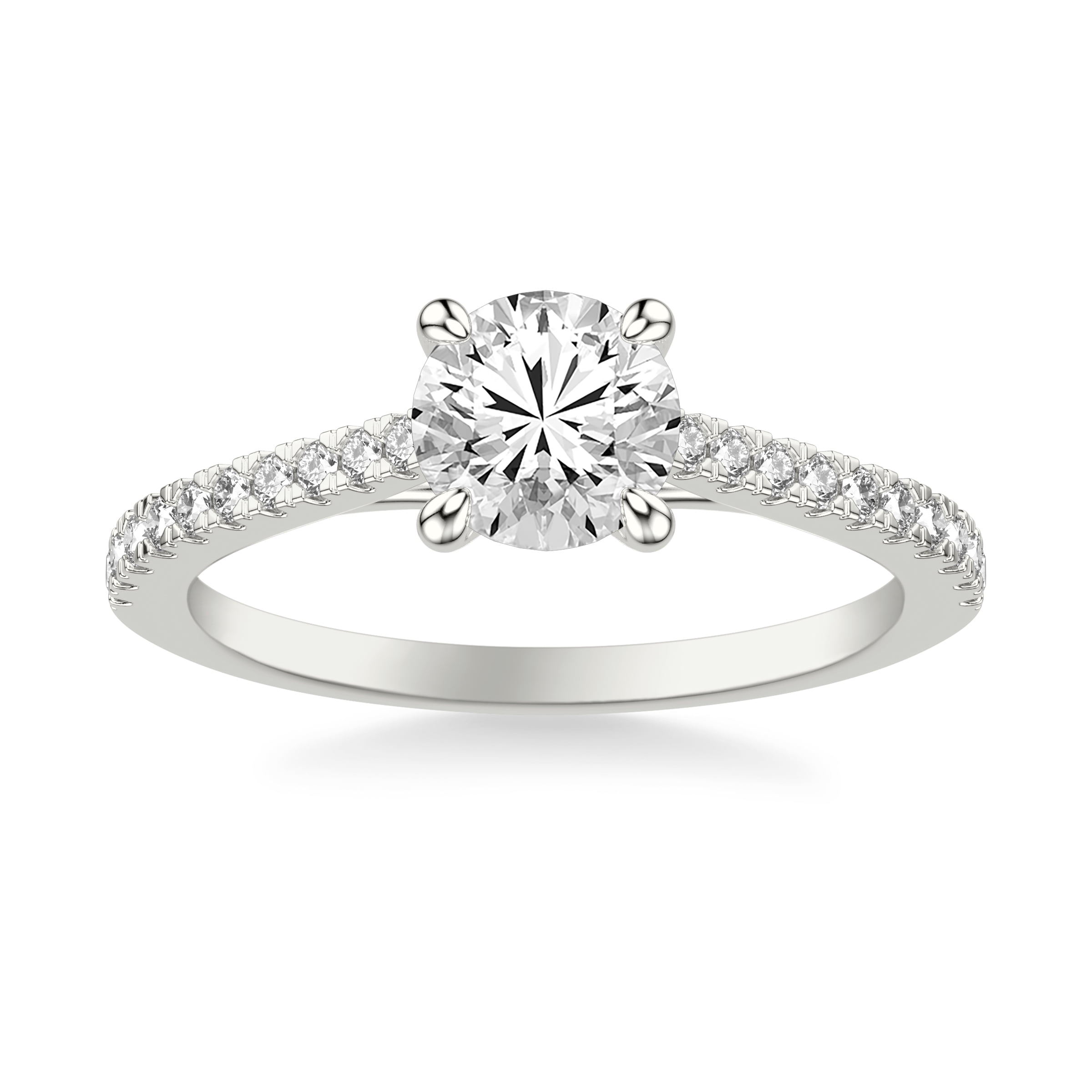 Alor Jewelry Solitaire with Accents Floral 1.2 Ct Round Cut Moissanite ...