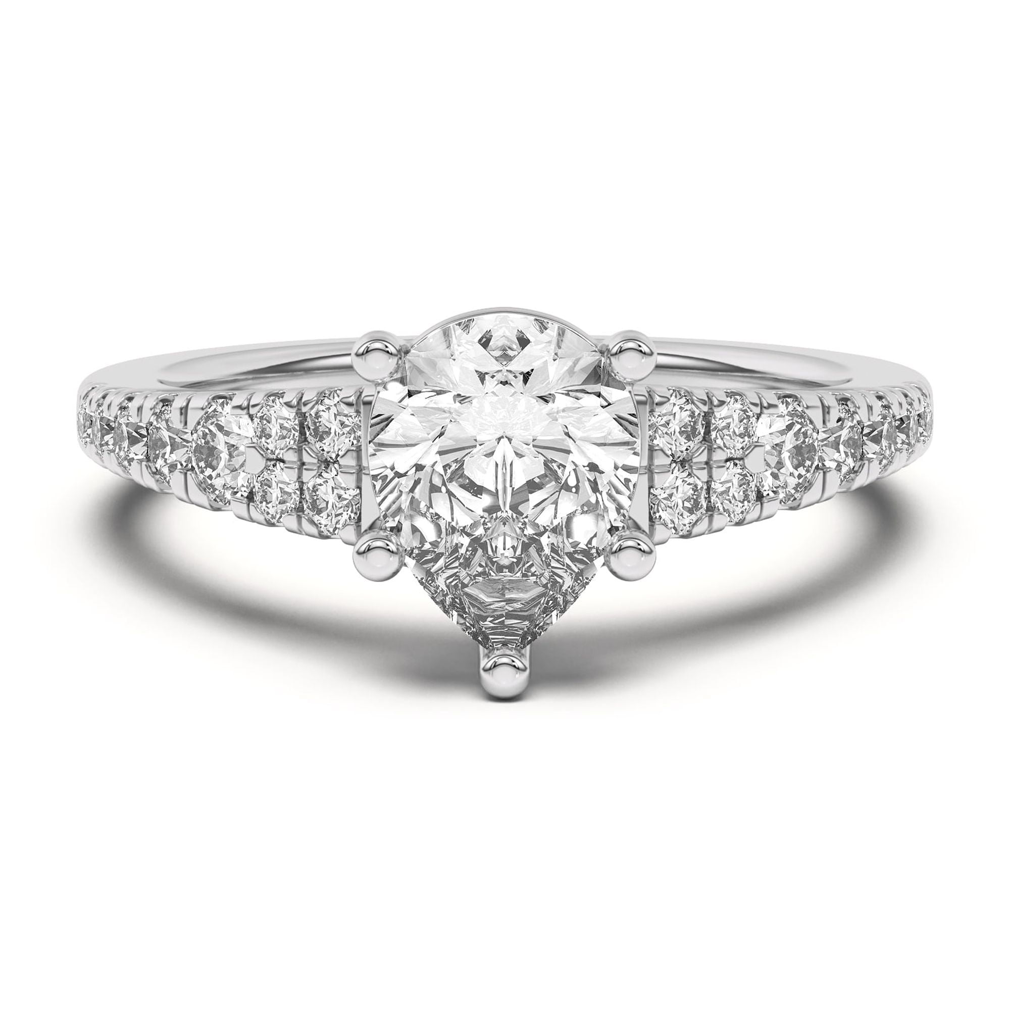 Alor Jewelry Women's 1.9 Ct Pear Cut Moissanite Solitaire with Accents ...