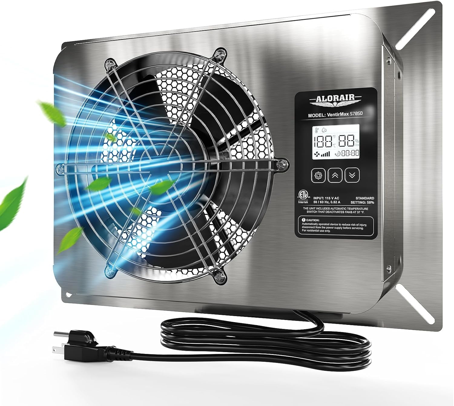 AlorAir 570 CFM Crawl Space Ventilator Fan with Temperature Humidity ...