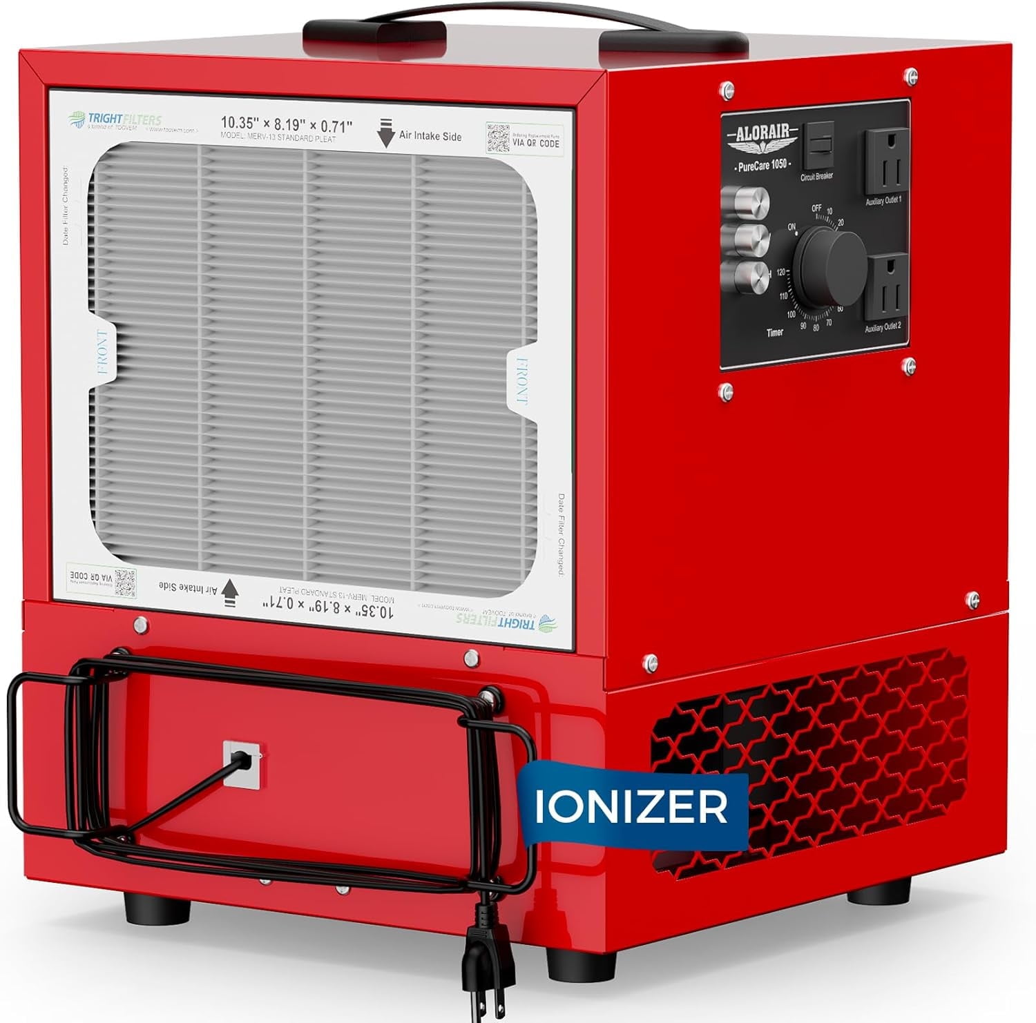 AlorAir 850/1050 CFM Portable Air Filtration System Built-In Ionizer ...