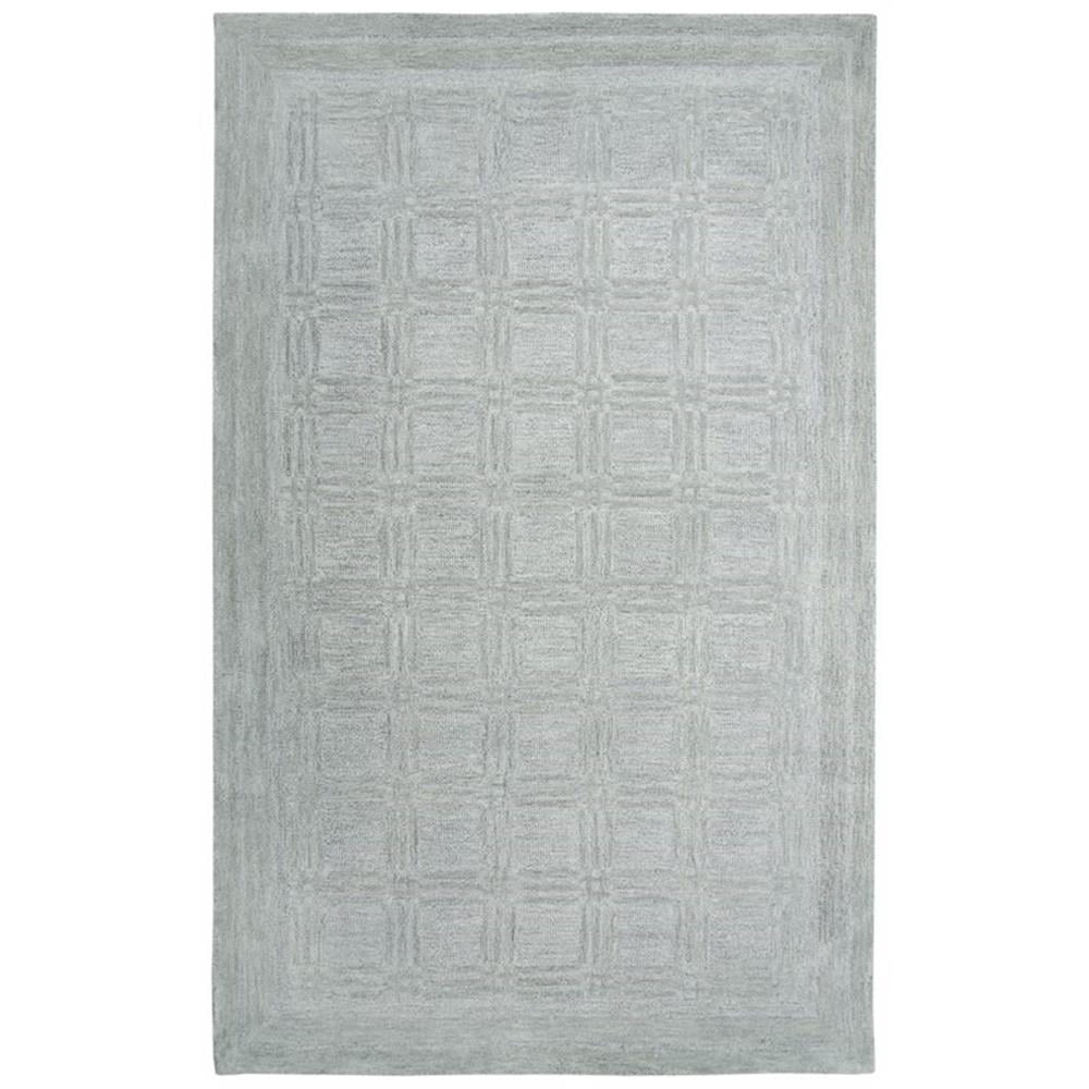 Alora Decor Emerson 10' x 13' Squares Grey/Gray/Rust/Blue Hand-Tufted ...