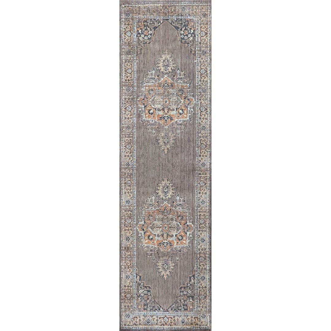 Alora Decor Euphoria 2'6" x 10' Distress Gray/Gray/Rust/Blue Hybrid ...