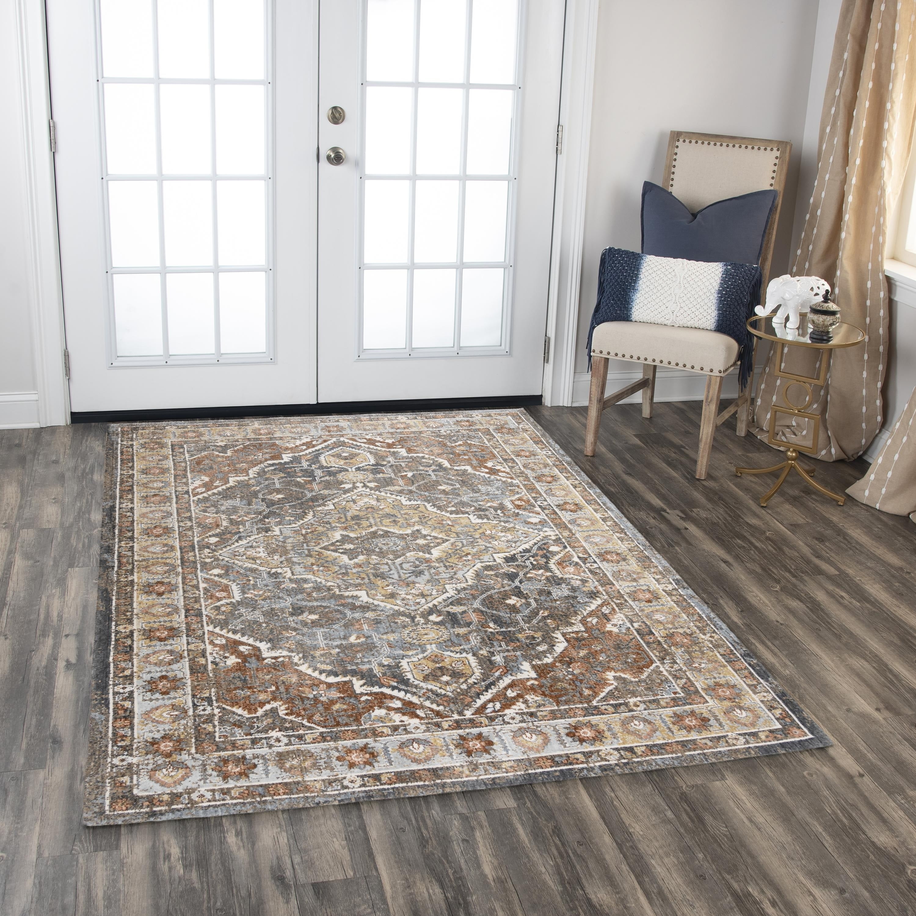 Alora Decor Jade Transitional Terracotta/Multi Recycled Polyester Area ...
