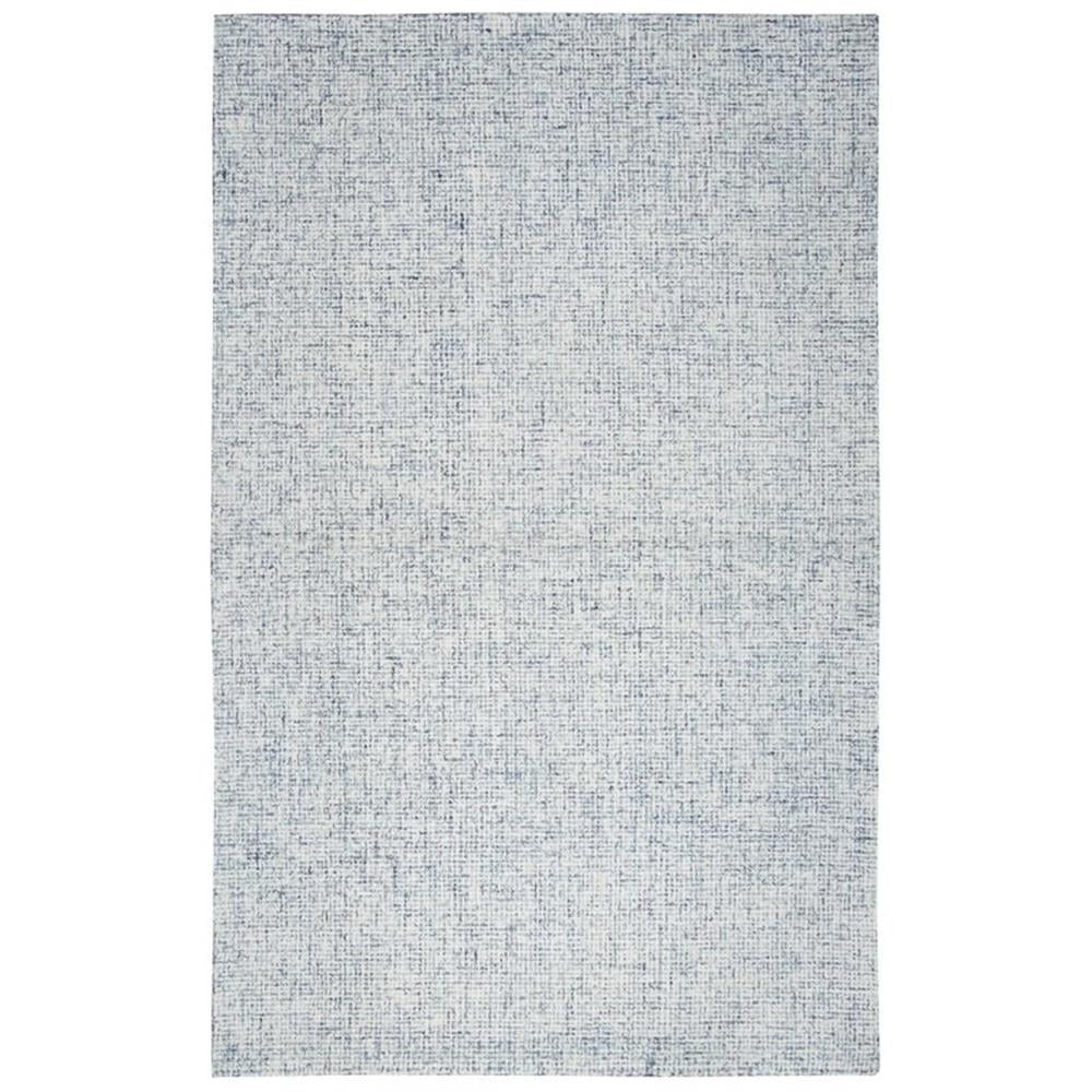 Alora Decor London 6'6" x 9'6" Solid Blue/Gray/Rust/Blue Hand-Tufted ...
