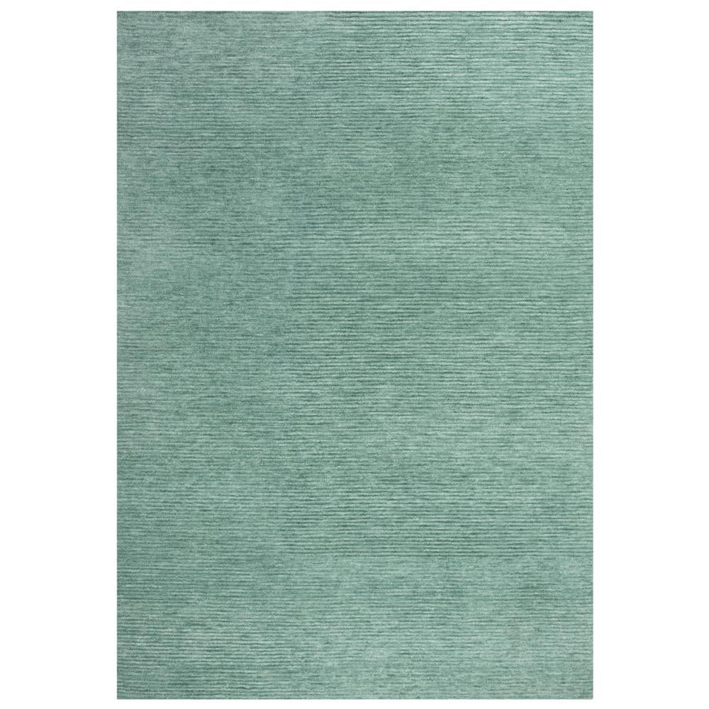 Alora Decor Luna 7'6"x9'6" Solid/Tone on Tone Aqua/Blue Hand-Tufted ...