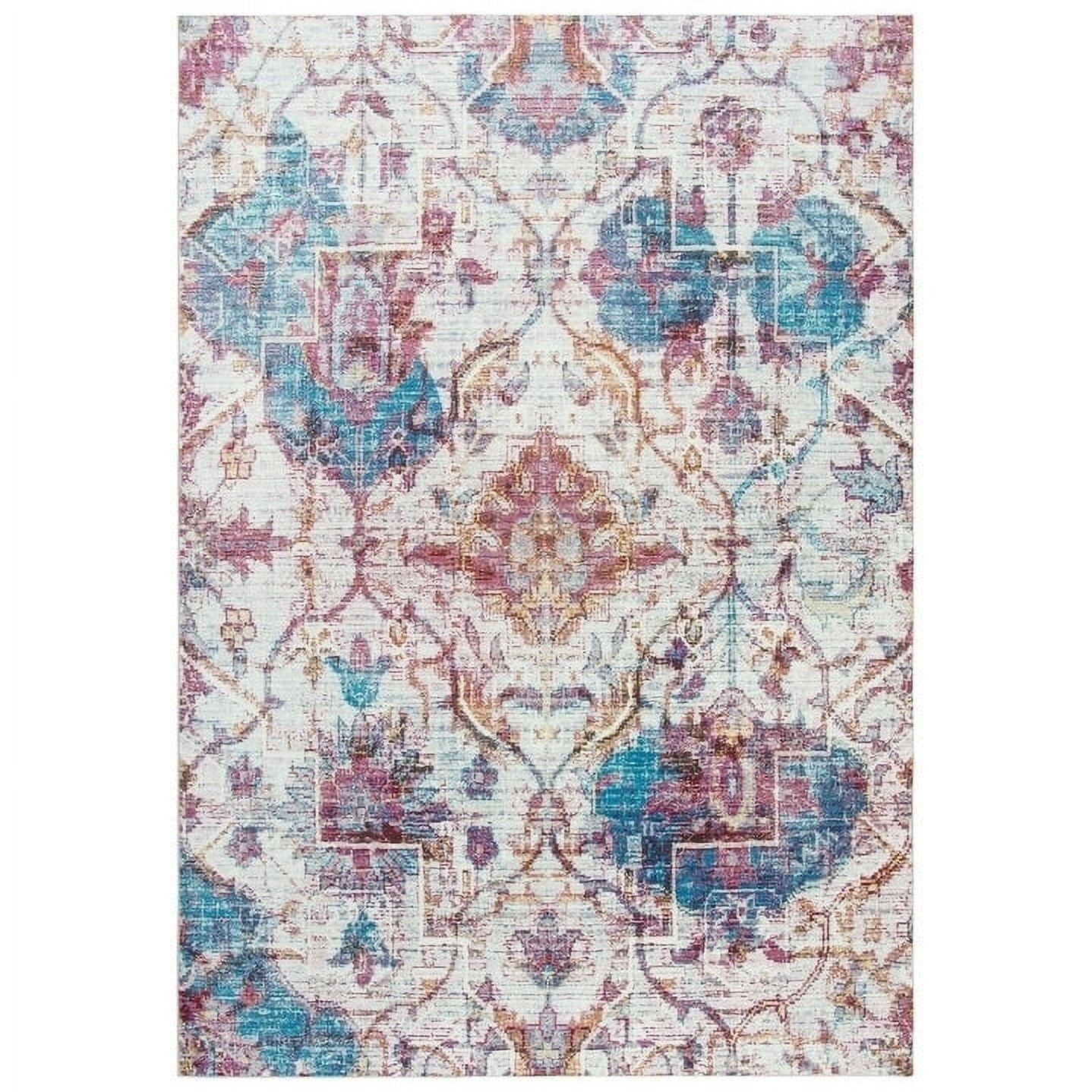 Alora Decor Morocco 3'11" x 5'6" Vine/Diamond Cream/Blue/Rust/Gold Area ...
