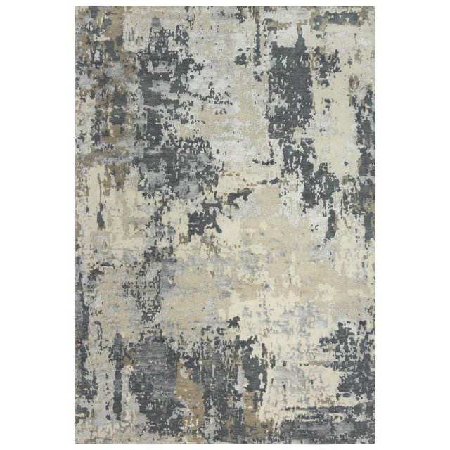 Alora Decor Noble 10' x 14' Abstract Ivory/Gray/Brown/Beige Hand Knot ...