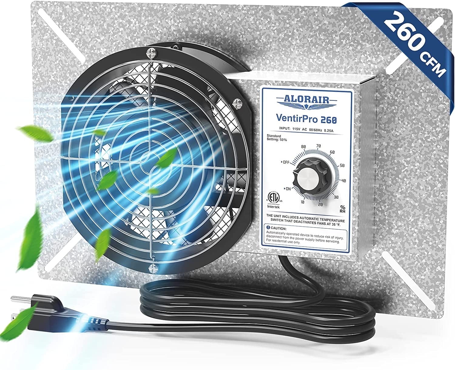 ALORAIR 260CFM Crawl Space Ventilator Fan, 6.7 Inch Basement Vent Fan ...