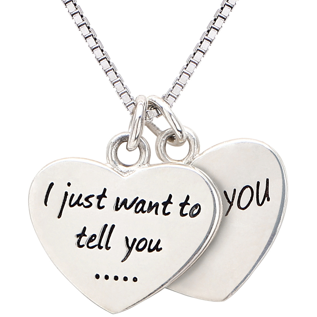 Beautiful Sterling Silver I Love You 2-piece break apart Heart Charm ...