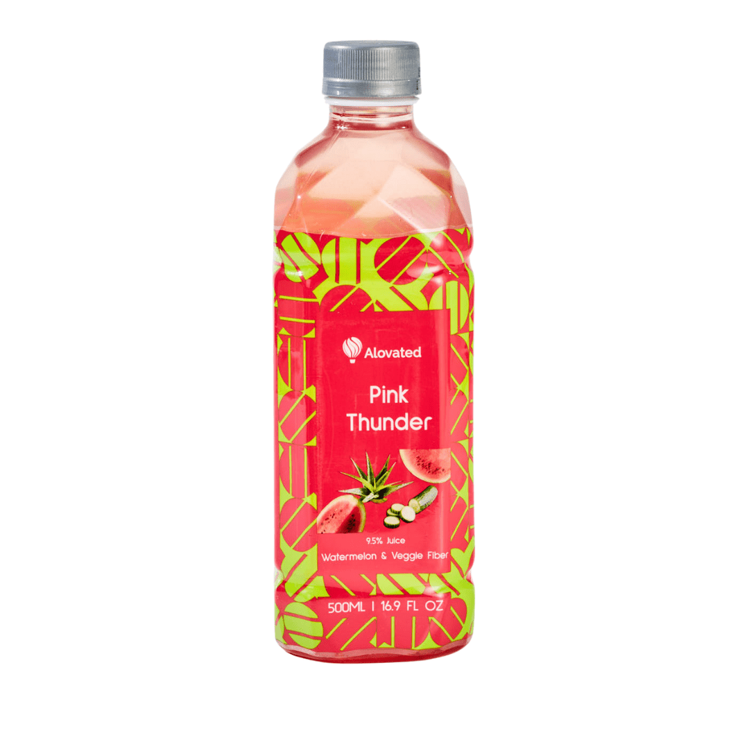 Alovated - Pink Thunder Aloe Vera Veggie Drink, 16.9 fl. oz., (Pack of ...