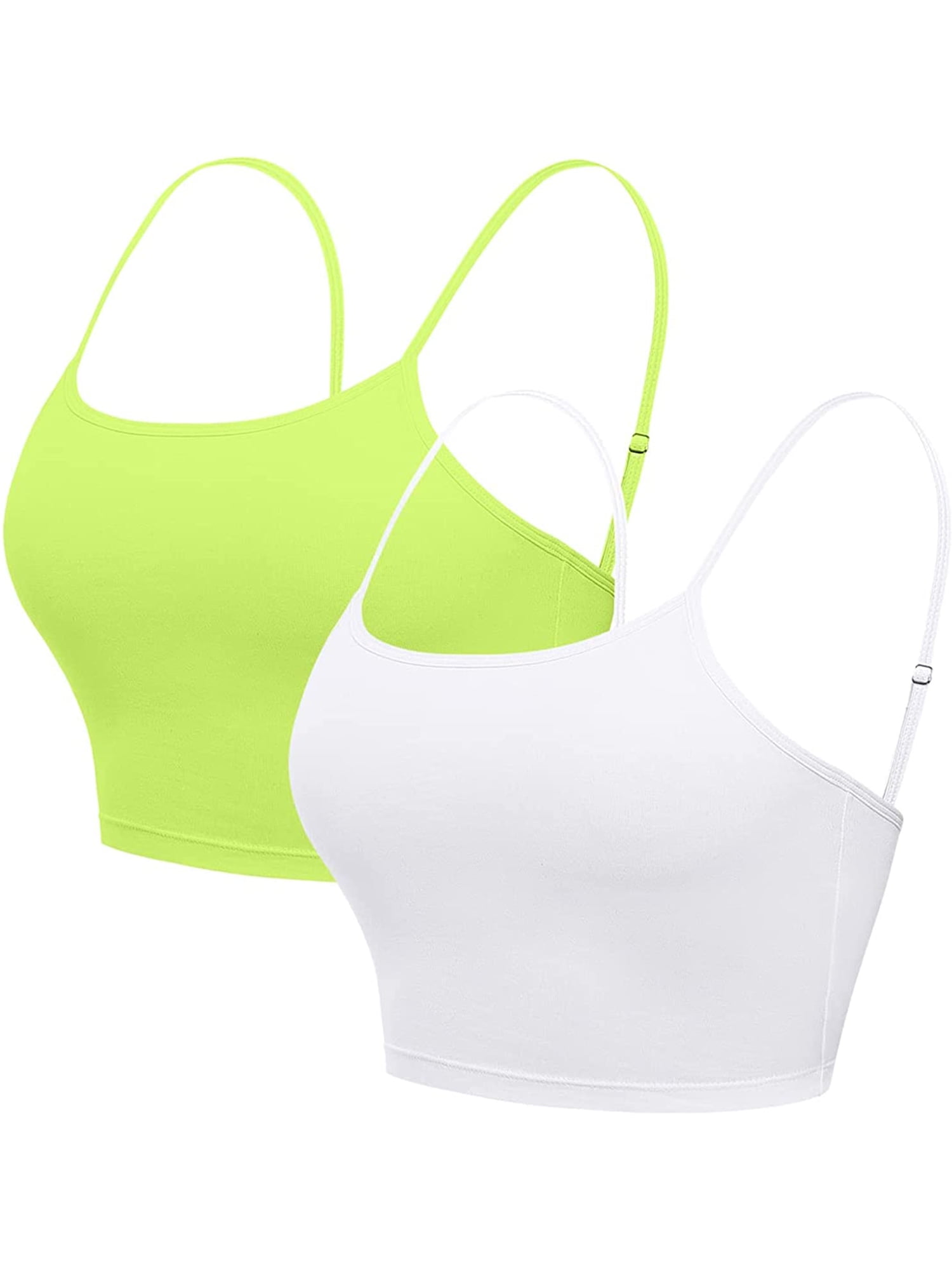 Alove Women Cropped Camisole Tank Tops, Adjustable Straps, Built-In Bra ...