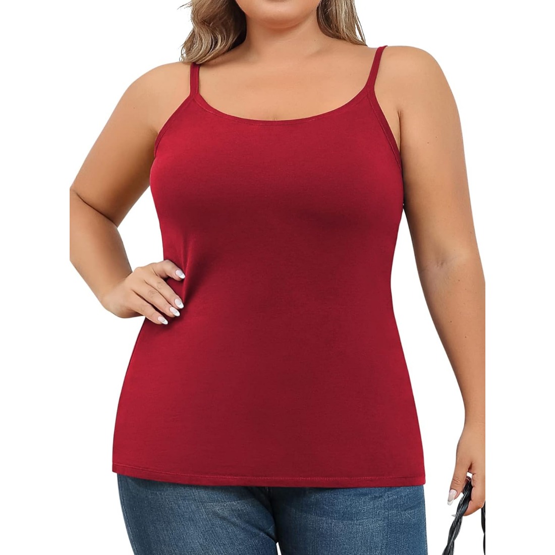 Alove Womens Plus Size Tops Cotton Camisoles Adjustable Spaghetti Strap ...