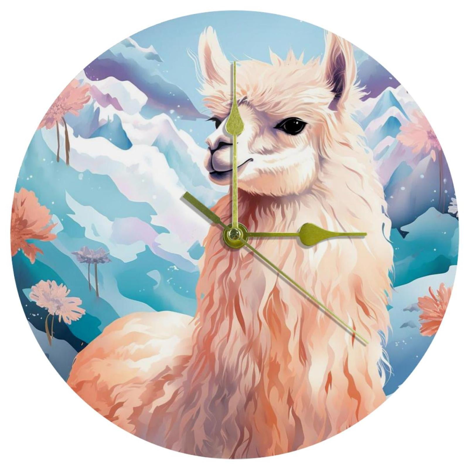 Alpaca Acrylic Circular Wall Clock - Modern Design, Silent Sweep ...