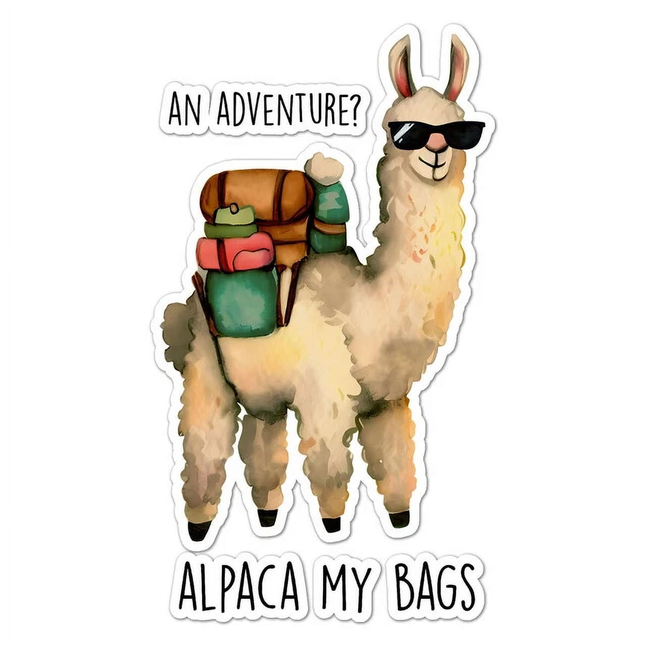 Alpaca Adventure Sticker Indoor Outdoor Phone Decal Water Bottle ...