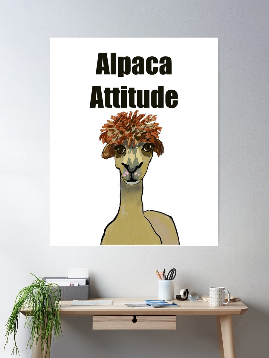 Alpaca Attitude Poster Wall Art, Modern Wall Decor For Living Room ...