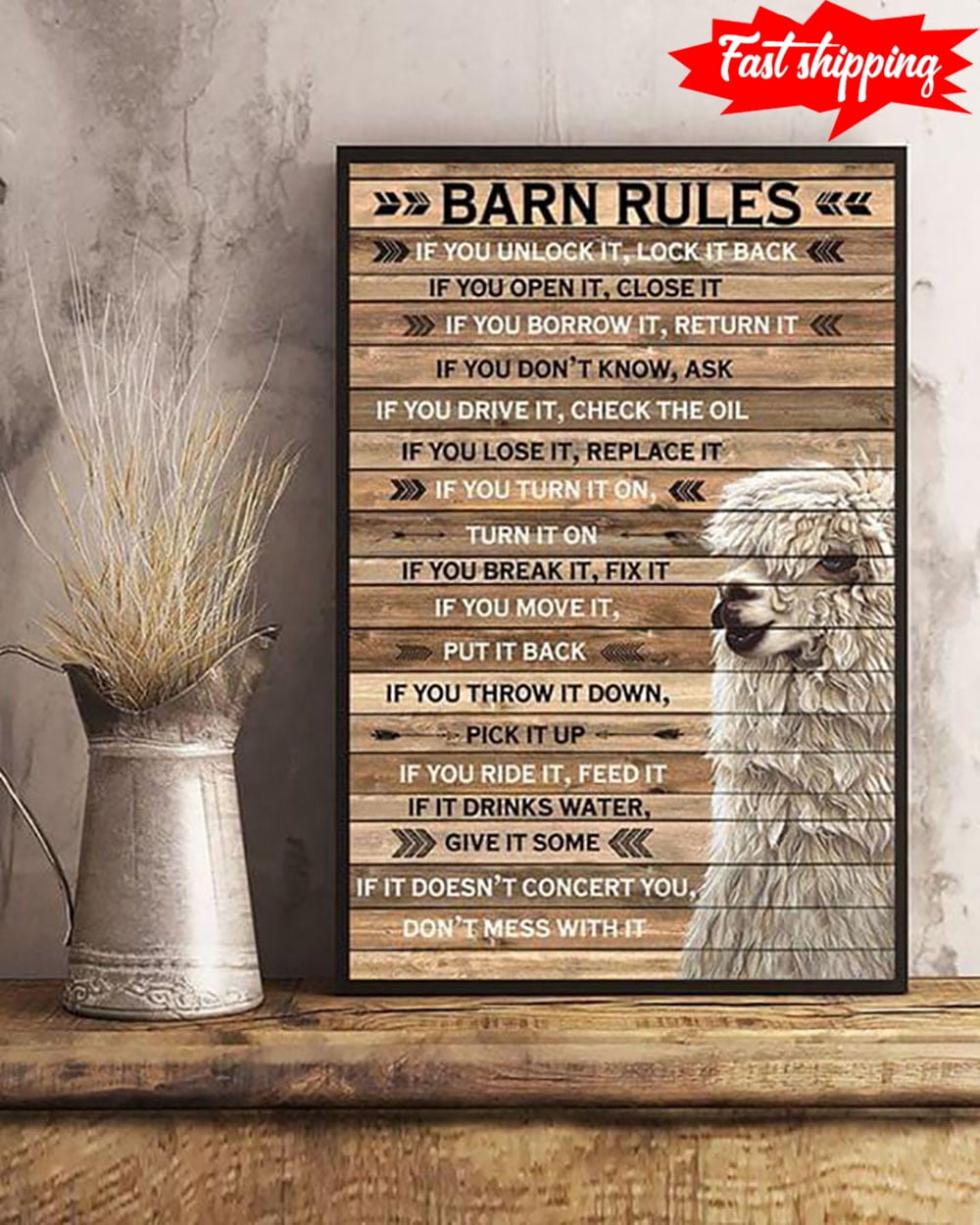 Alpaca Barn Rules If You Unlock It, Lock It Back If You Open It, Close ...