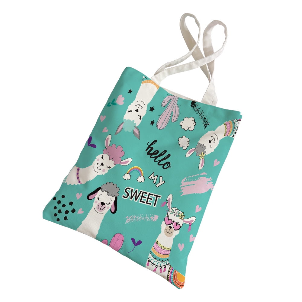 Alpaca Nature Tote Bag Shoulder Bags Handbags Horizontal Reusable Eco ...