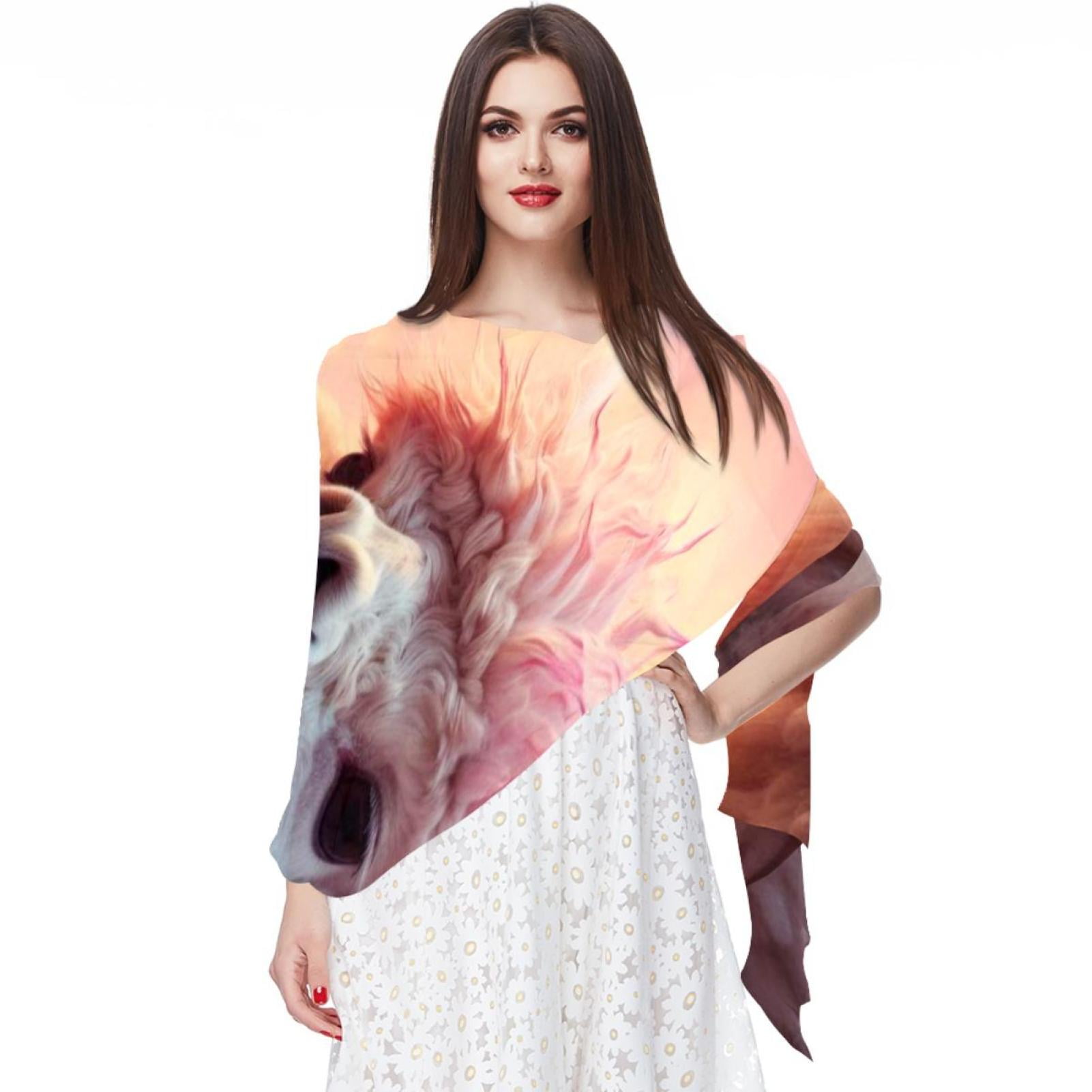 Alpaca Chiffon Translucent Light Breathable Silk Scarf 180*73 - Walmart.com