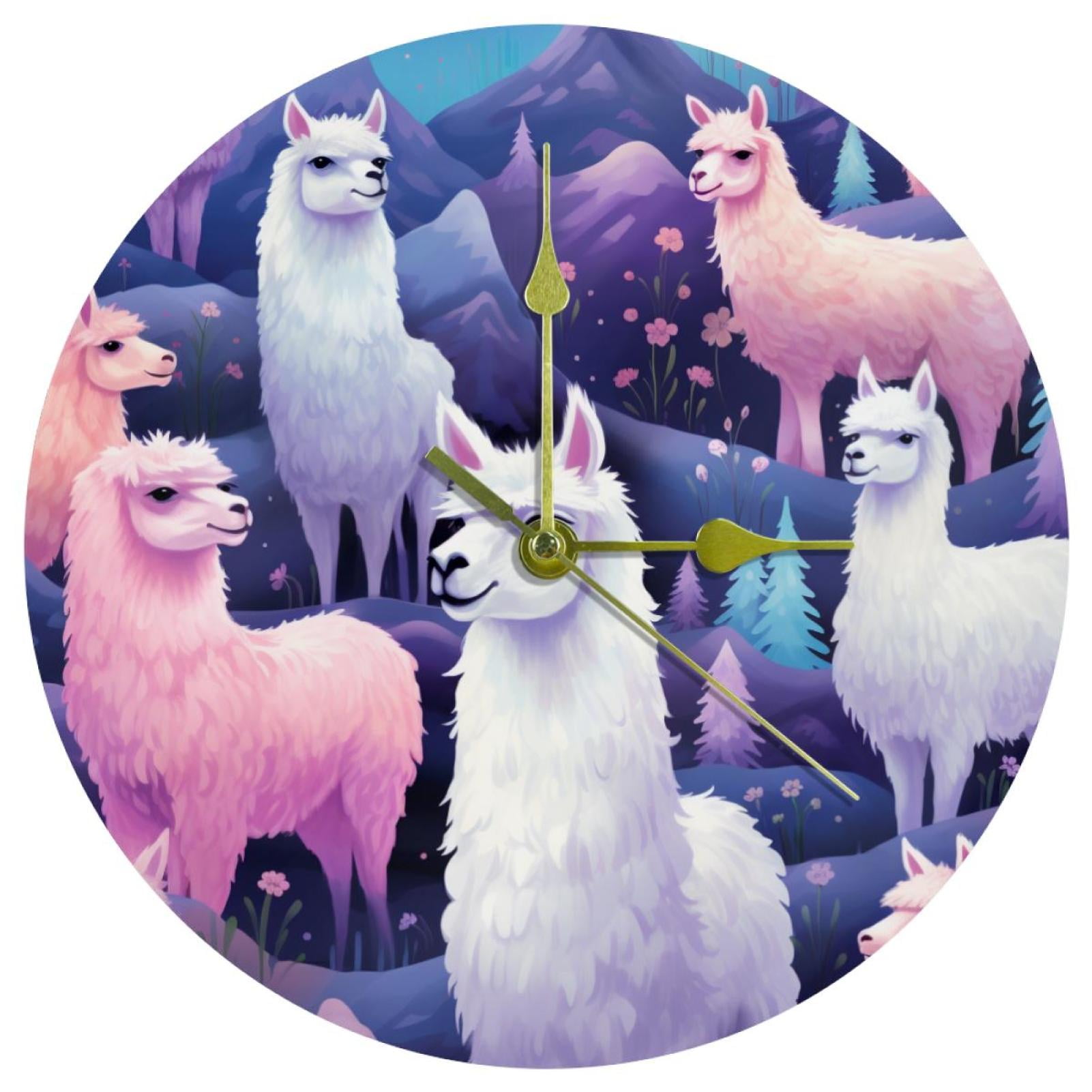 Alpaca Circular Acrylic Wall Clock - Elegant Timepiece for Home Decor ...