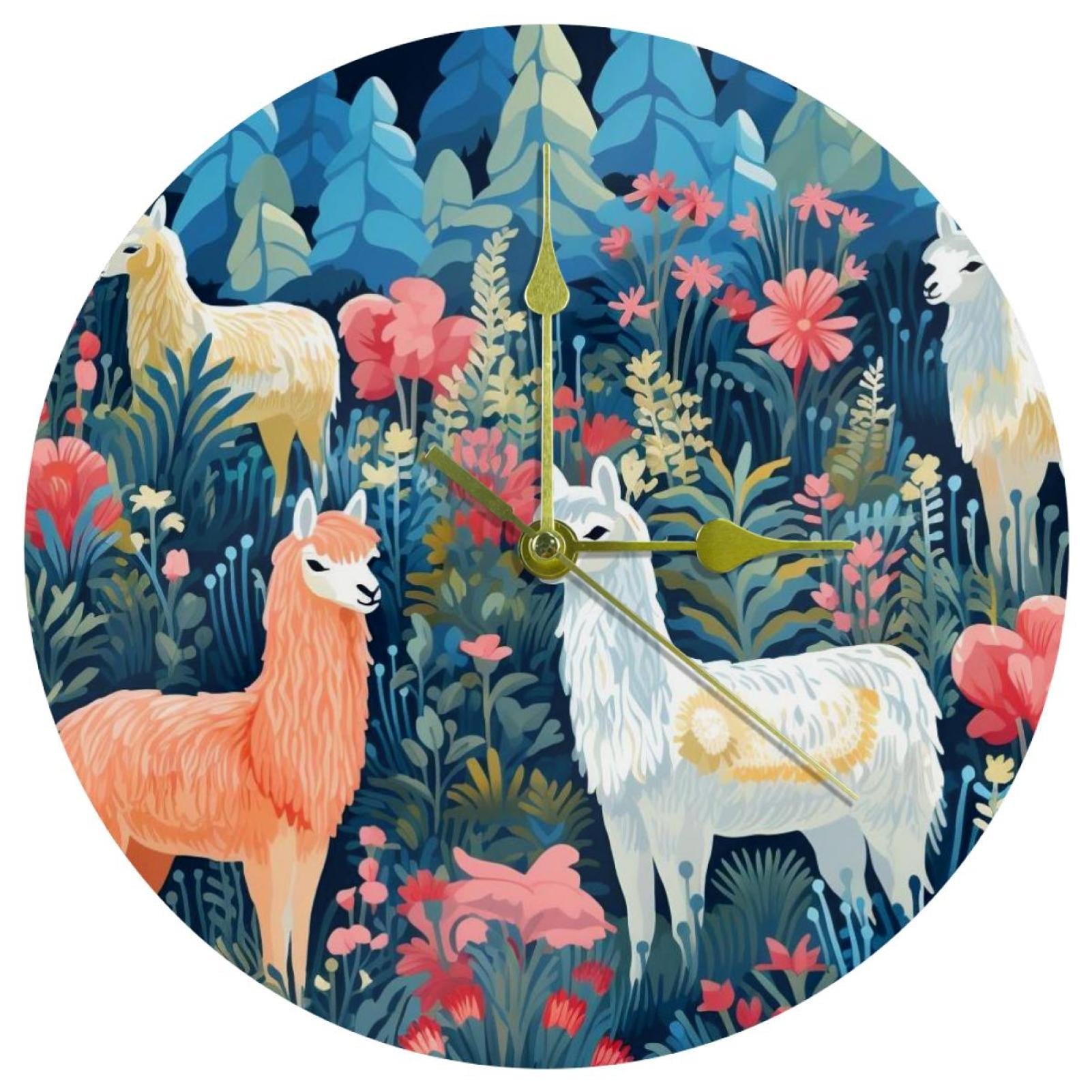 Alpaca Circular Acrylic Wall Clock - Elegant Timepiece for Home Decor ...