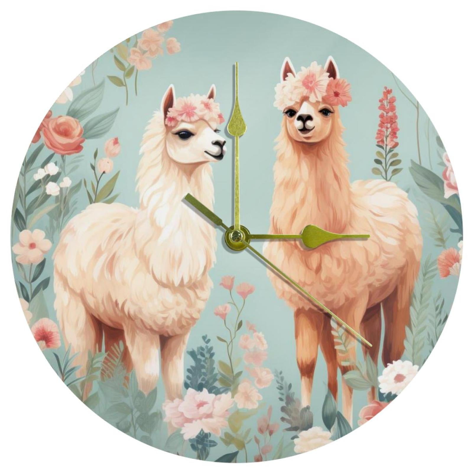Alpaca Circular Acrylic Wall Clock - Elegant Timepiece for Home with ...