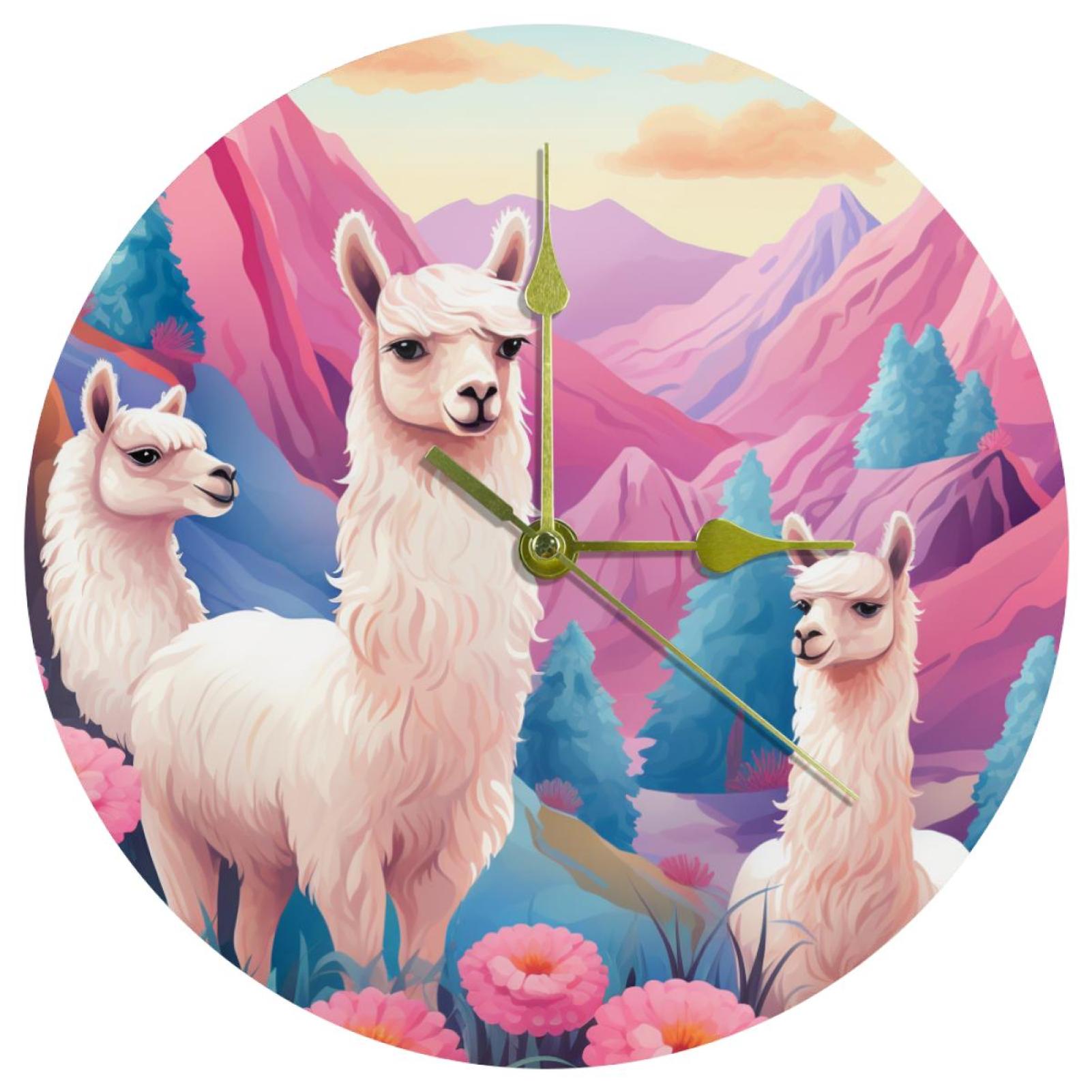 Alpaca Circular Acrylic Wall Clock - Sleek & Modern Timepiece for ...