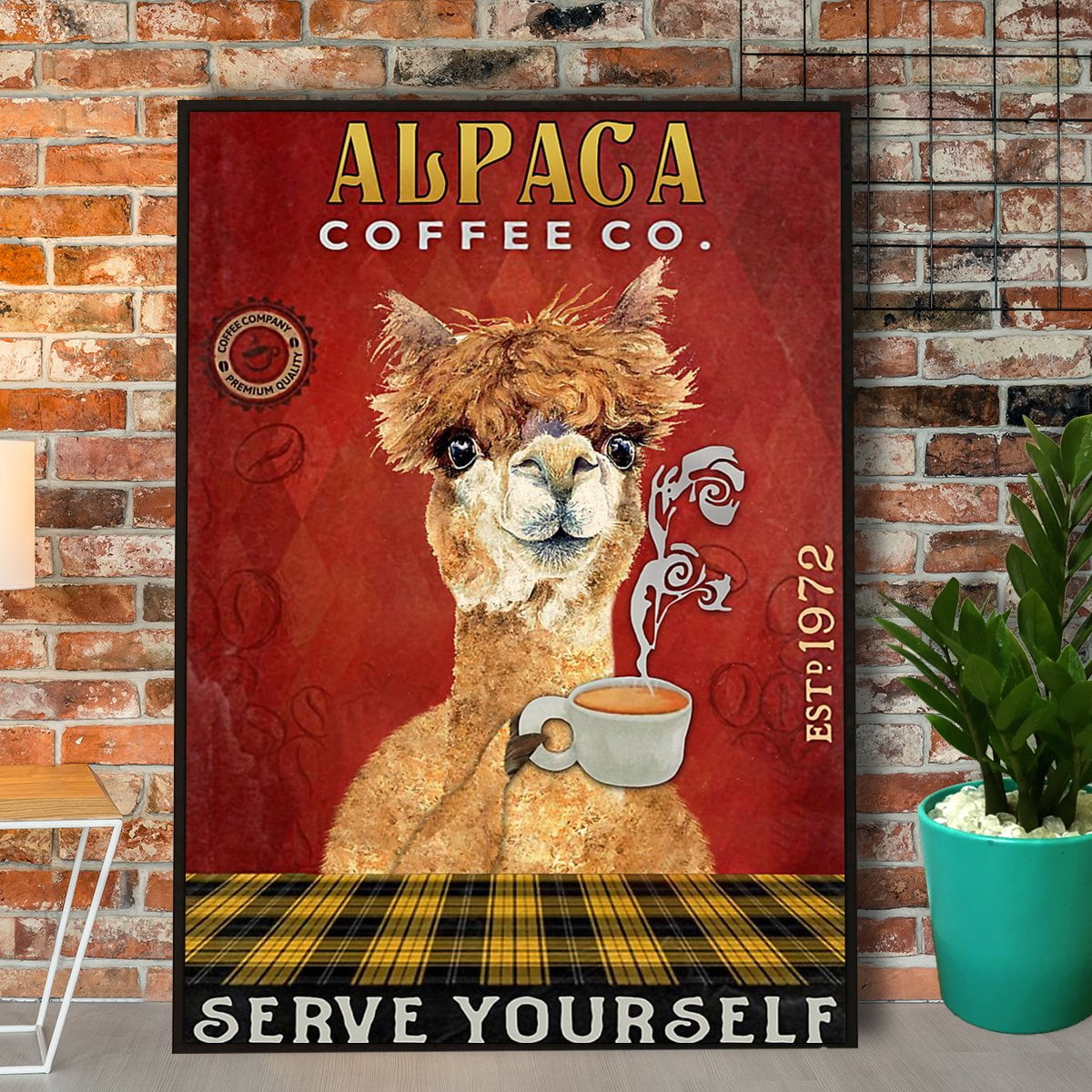 Alpaca Coffee Company Serve Yourself Vertical Paper Poster No Frame 11 ...