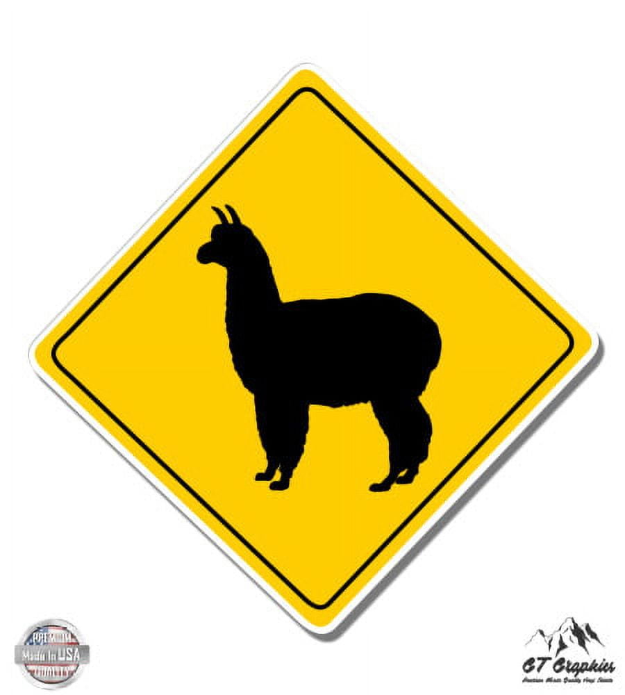 Alpaca Crossing - 12" Vinyl Sticker Waterproof Decal - Walmart.com