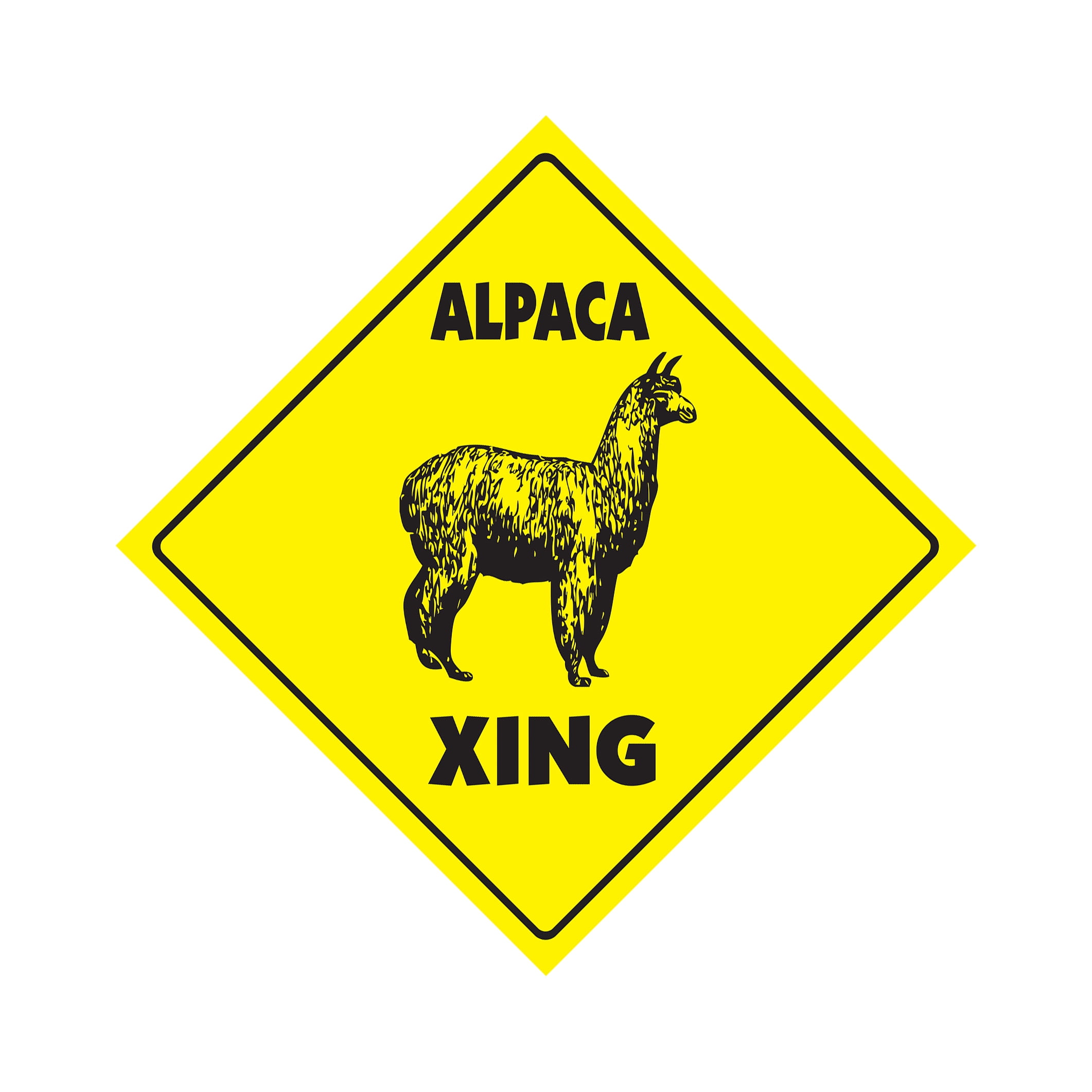 Alpaca Crossing Sign Zone Xing | Indoor/Outdoor | 12" Tall animals farm ...
